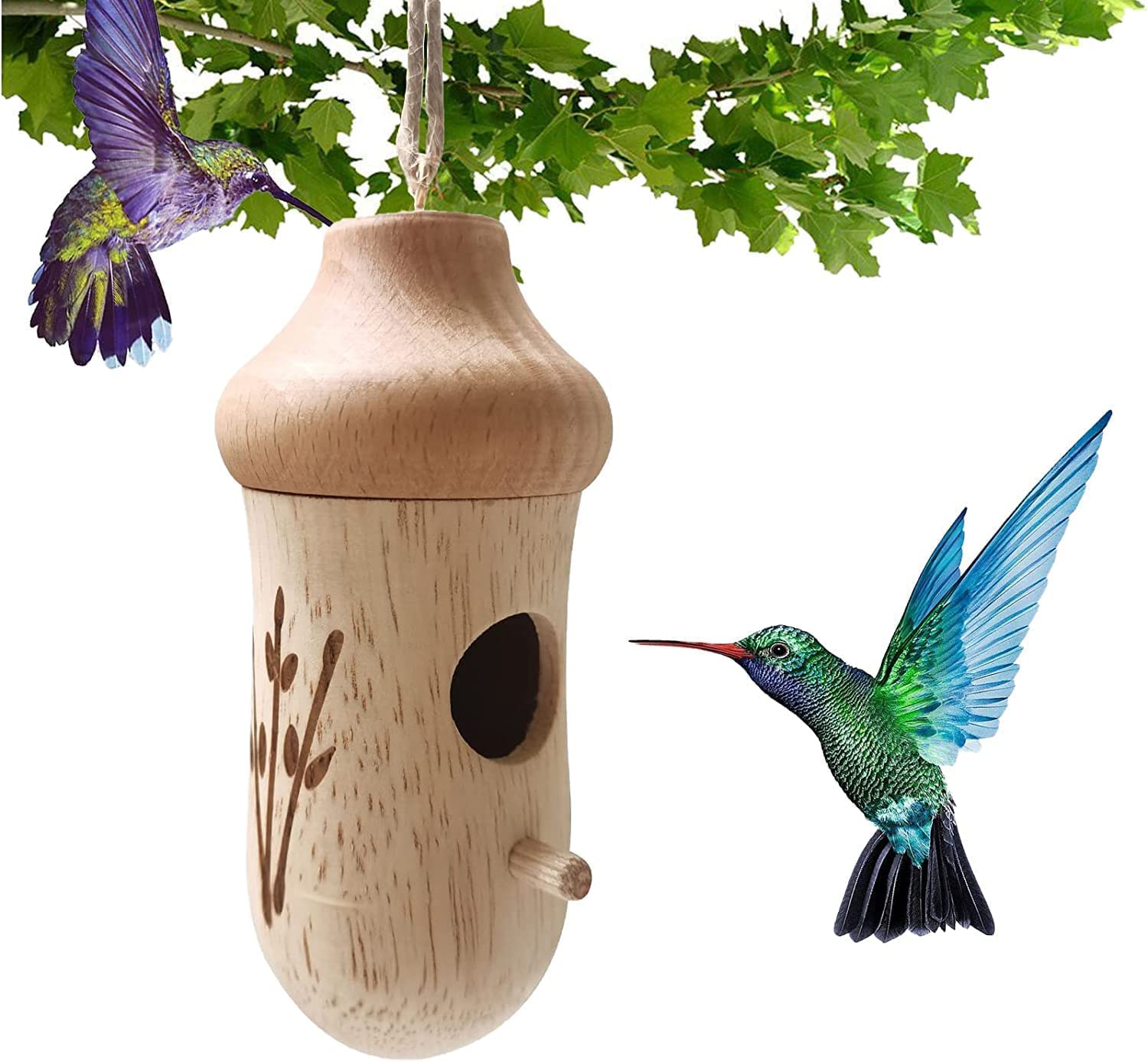 Jaffiust Hummingbird House 2022 New Wooden Hummingbird House Exterior ...