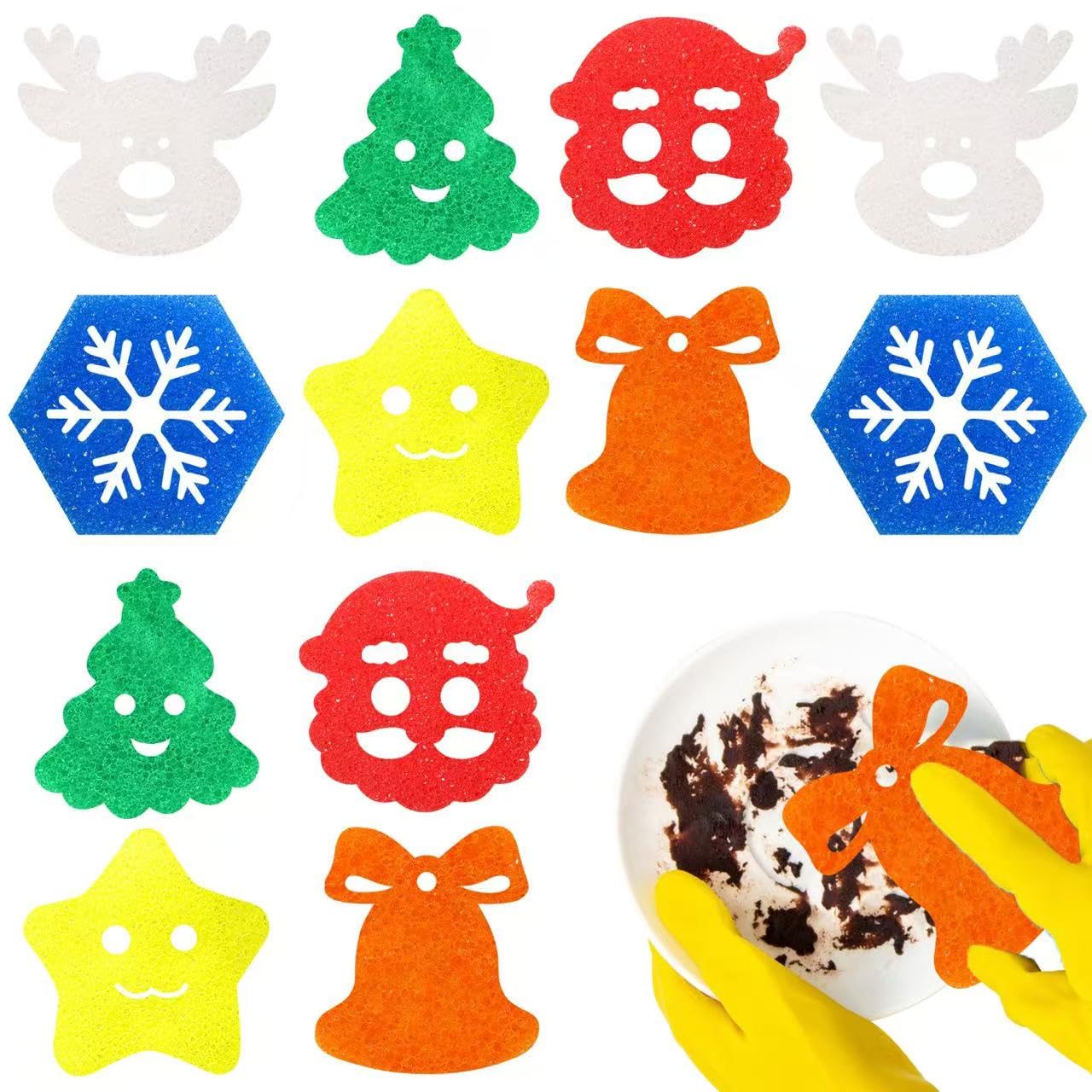 Amazon.com: 12 Pack Christmas Sponges Christmas Kitchen Decor Christmas ...