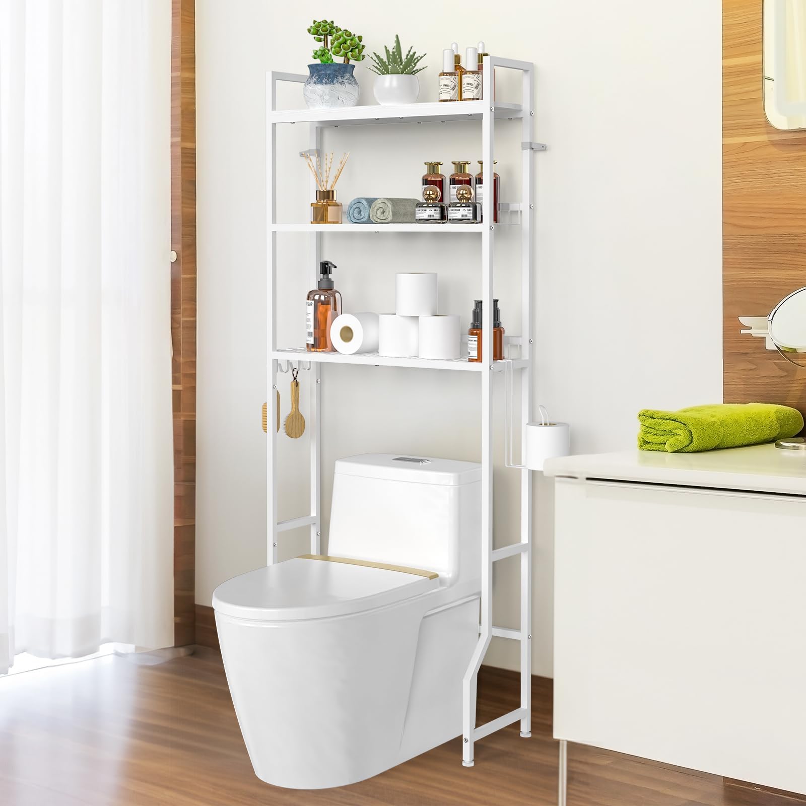 Amazon.com: YBING Over The Toilet Storage 3 Tier Over Toilet Shelf ...