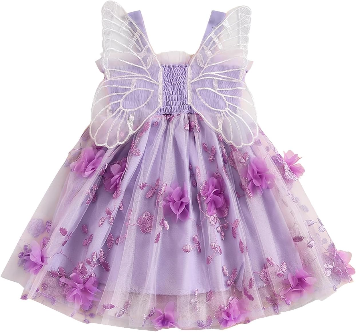 Toddler Baby Girl Butterfly Wings Dress Princess Sleeveless Tulle ...