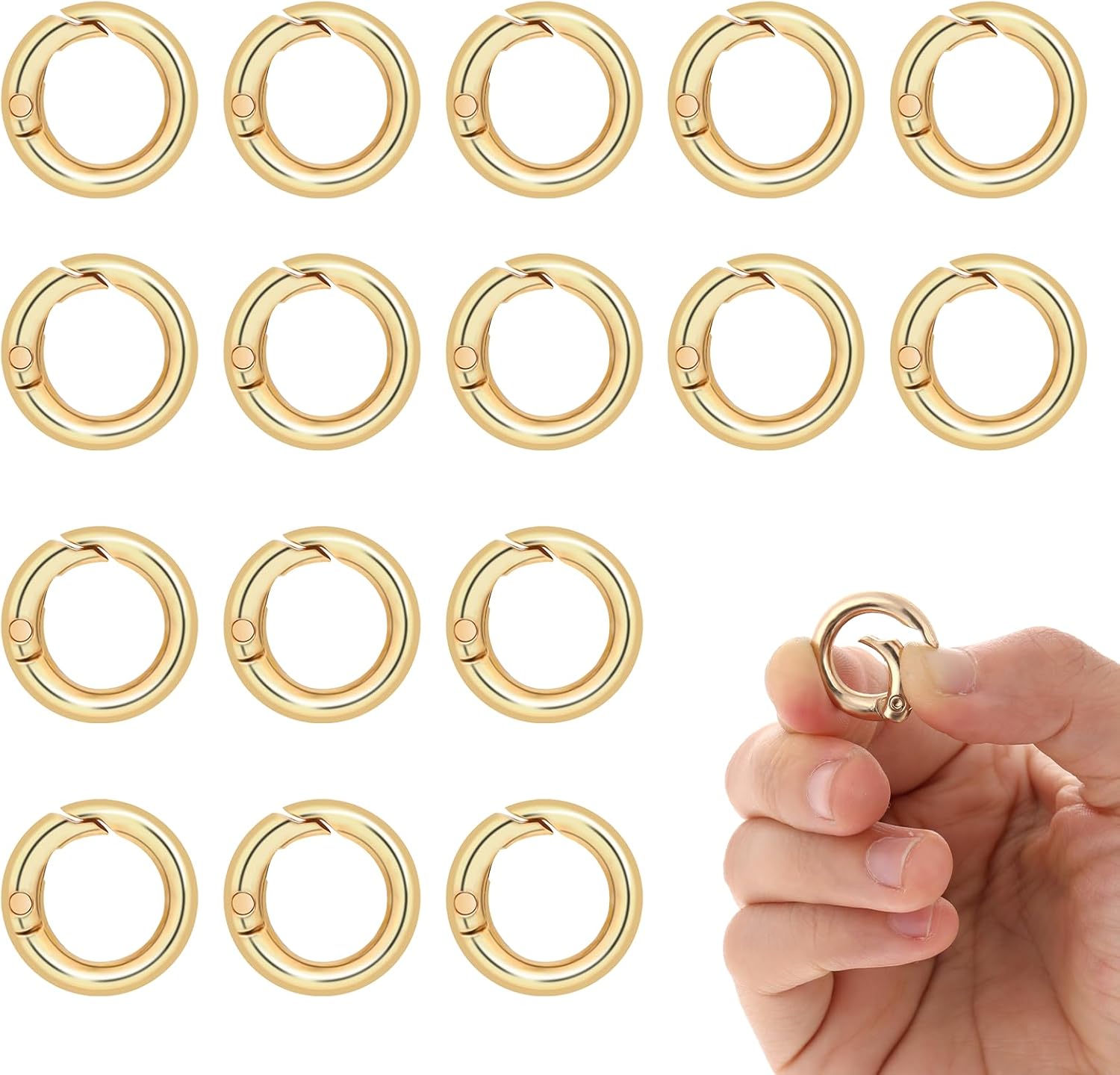 Amazon.com: Bewudy 16 Pcs Gold Key Ring, Gold Spring O Rings, O Ring ...