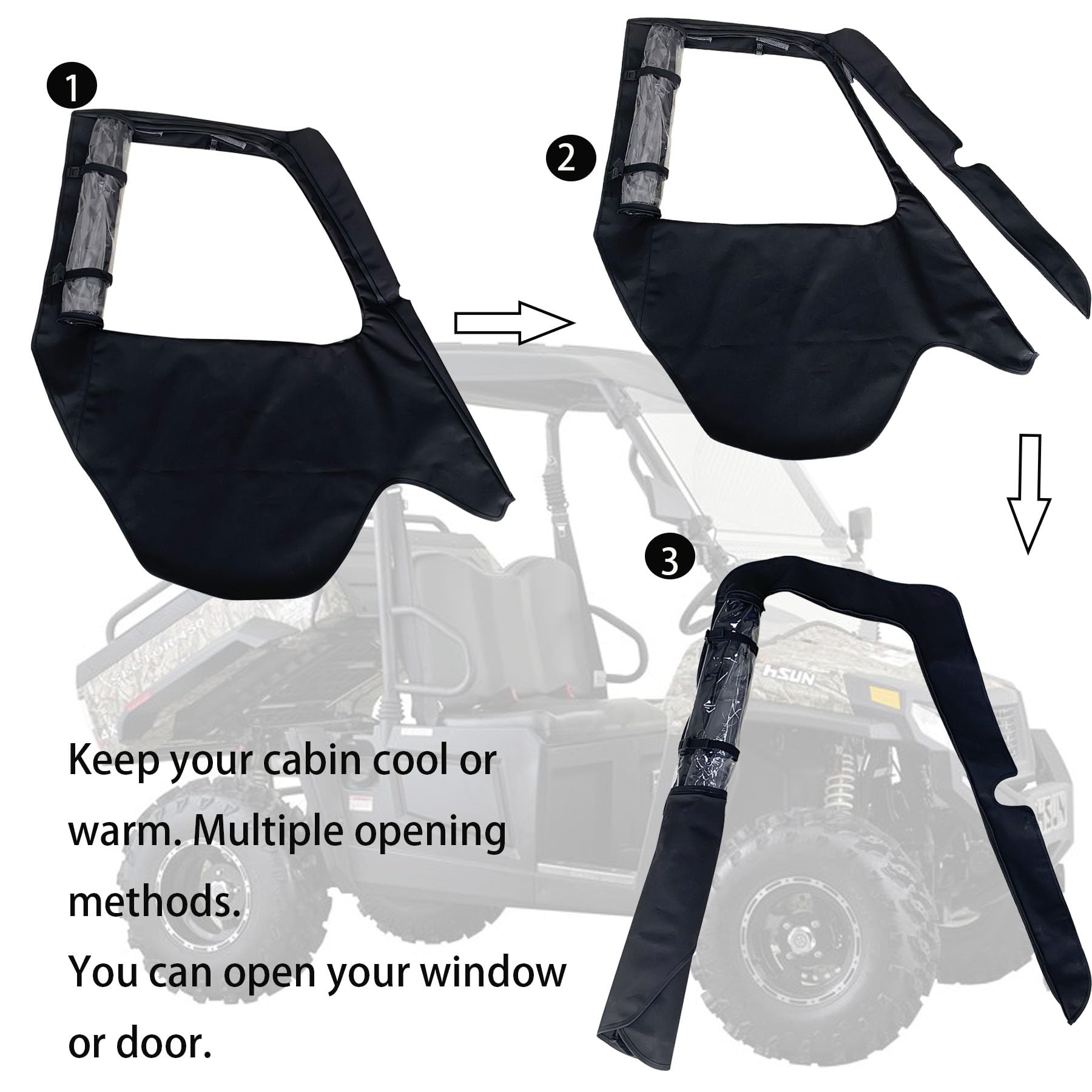 Coleman 700 Side Doors Soft Cab Doors For Hisun, Coleman, Massimo UTVs ...