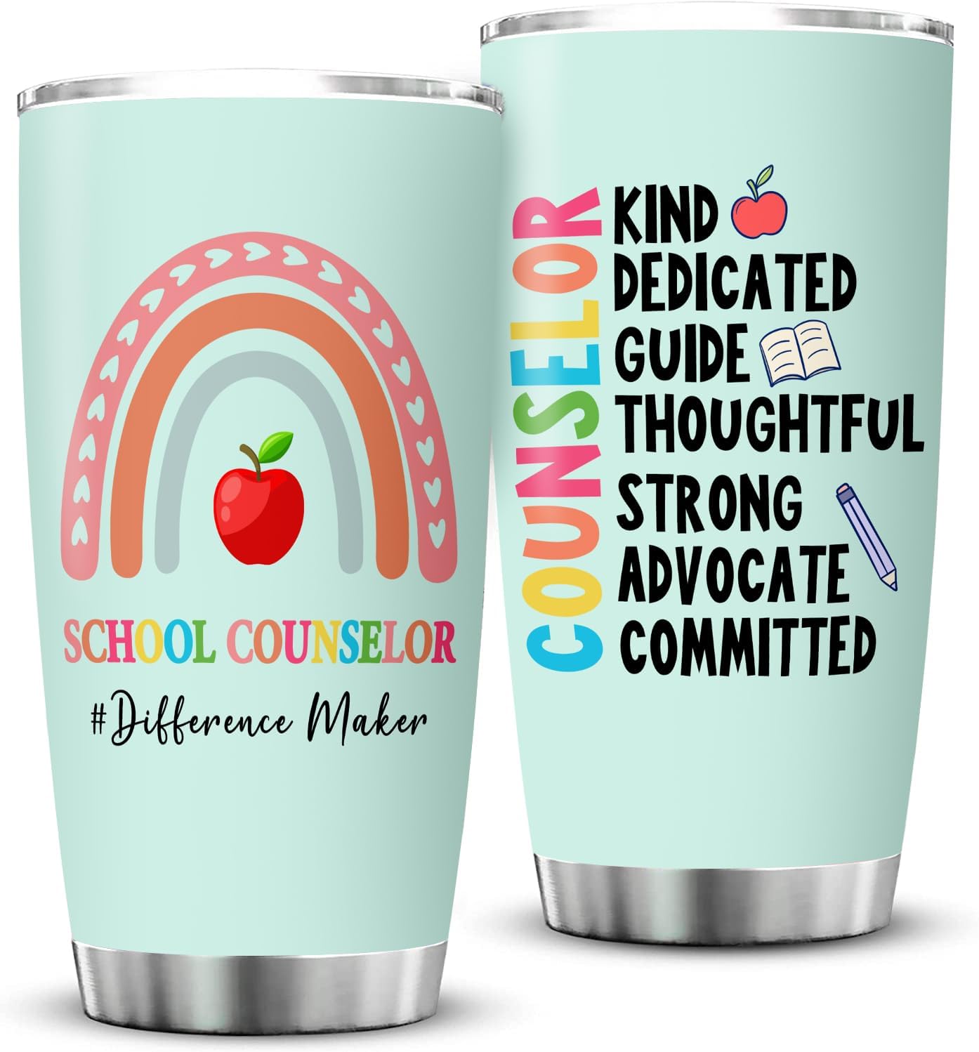 Amazon.com | 4LIEUBASMI School Counselor Gifts 20oz Tumbler, Counselor ...