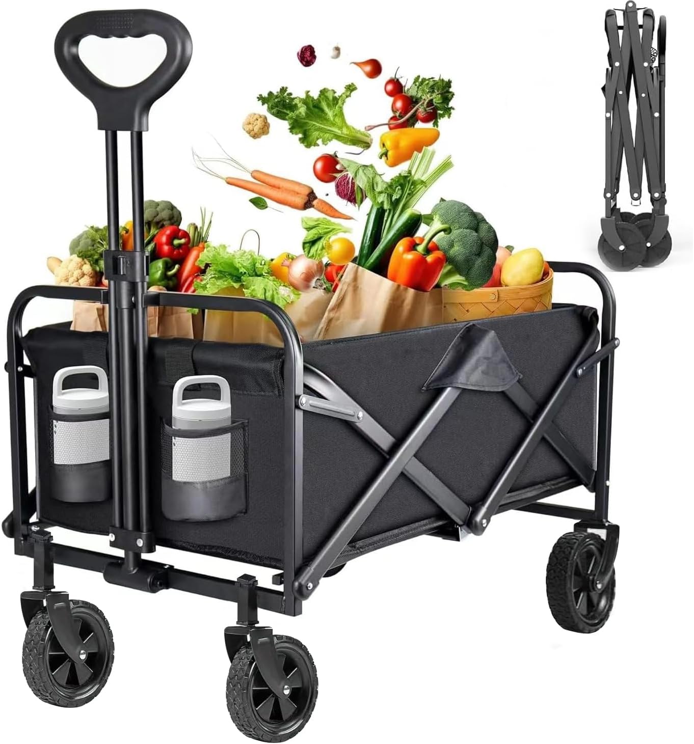 MTQ Carrito Plegable con Ruedas, Carrito de Mandado, Carrito ...