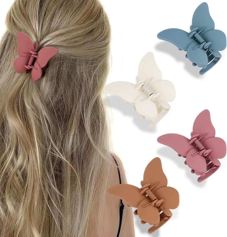 Amazon.com : Flower Hair Clips 8PCS Hair Claw Clips Matte Large Claw ...