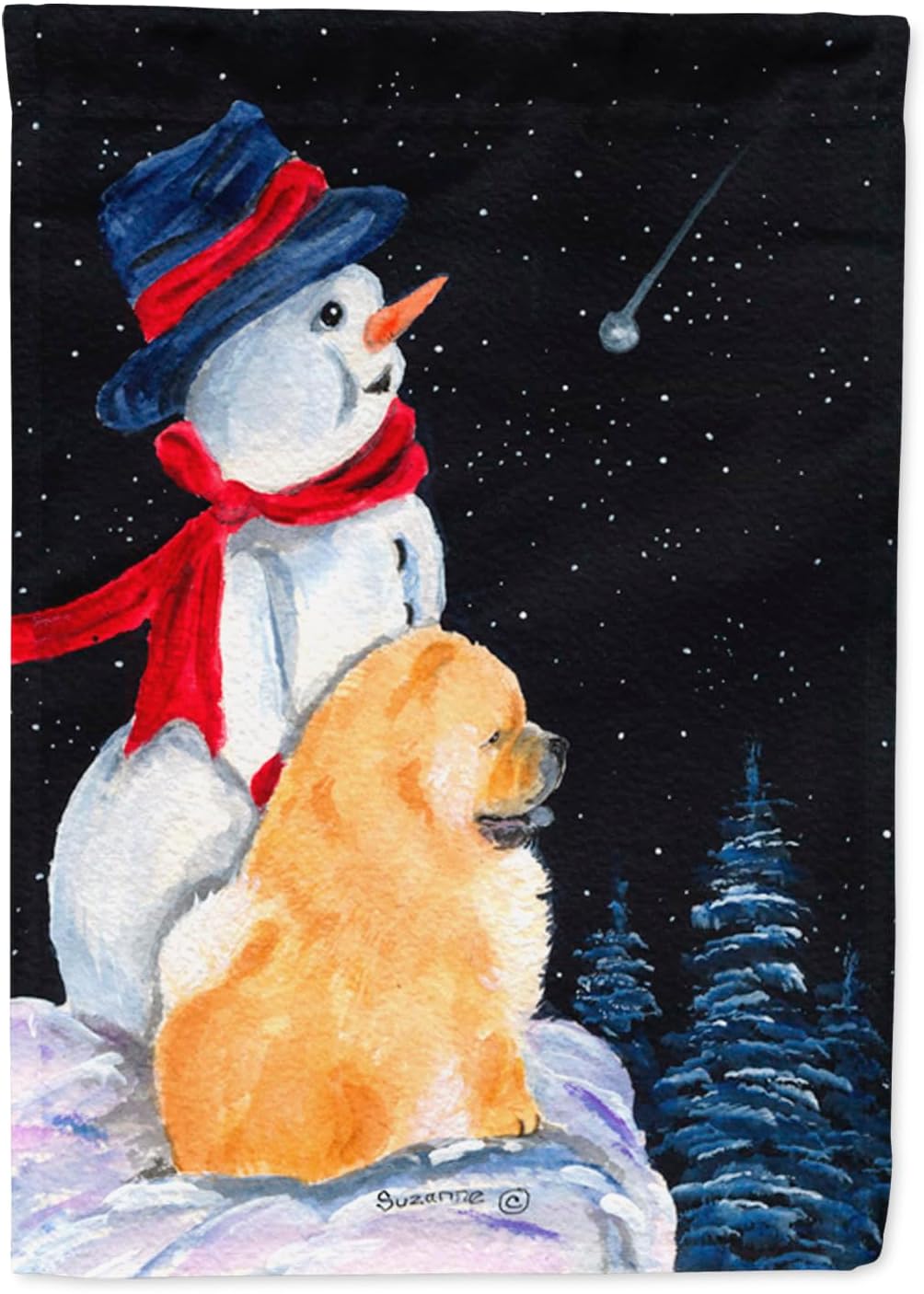 Caroline’s Treasures SS8554GF Bandera de muñeco de nieve con Chow Chow ...