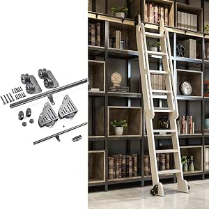 Amazon.com: Rolling Library Ladder Hardware Kit - Retractable Mobile ...