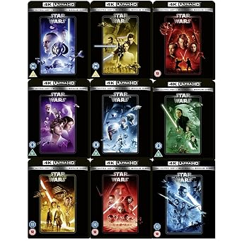 Amazon.com: Star Wars 1-9 Complete Movie Collection Saga [4K UHD + Blu ...