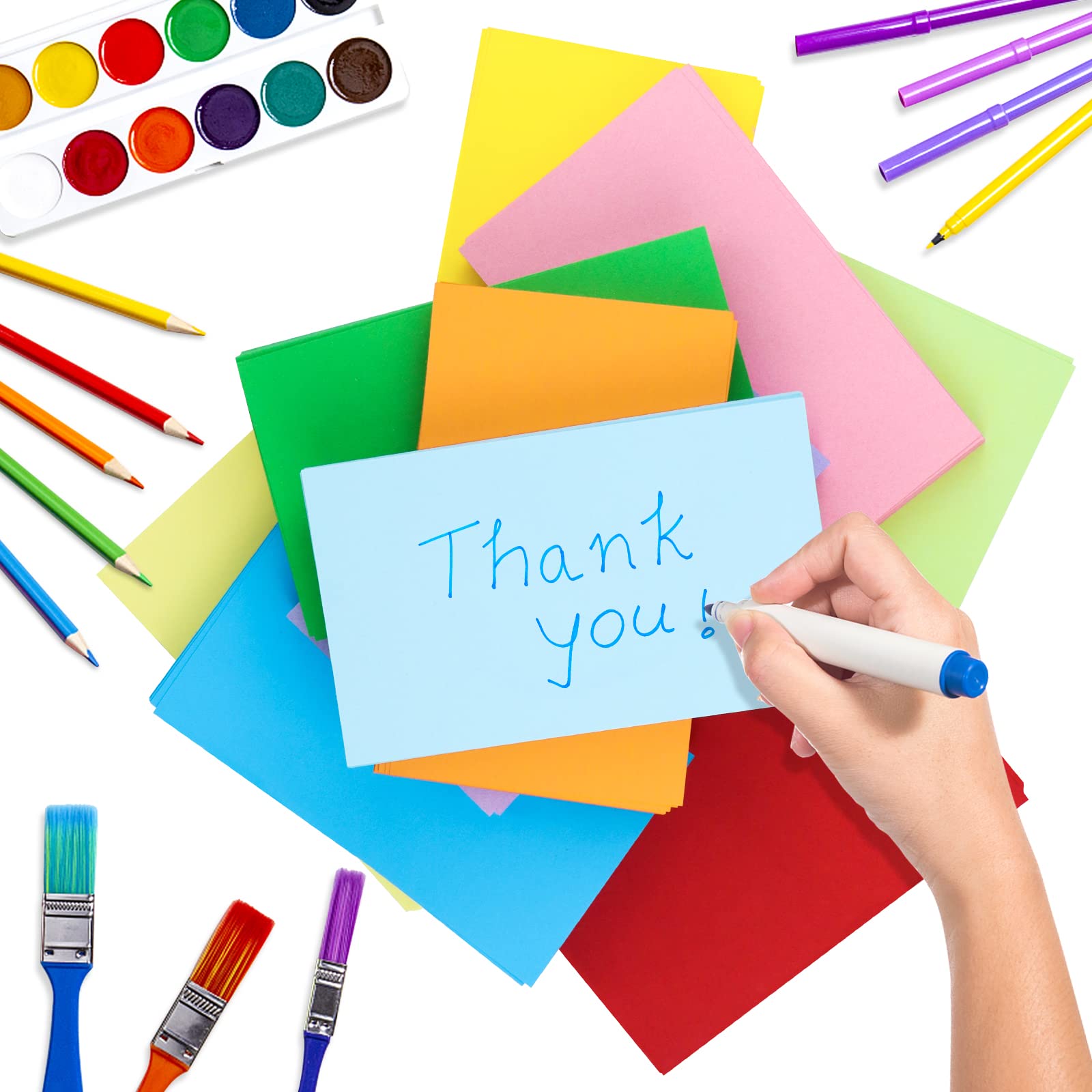 Snapklik.com : Colored Blank Index Cards, 600 Sheets Flash Cards, 3 X 5 ...