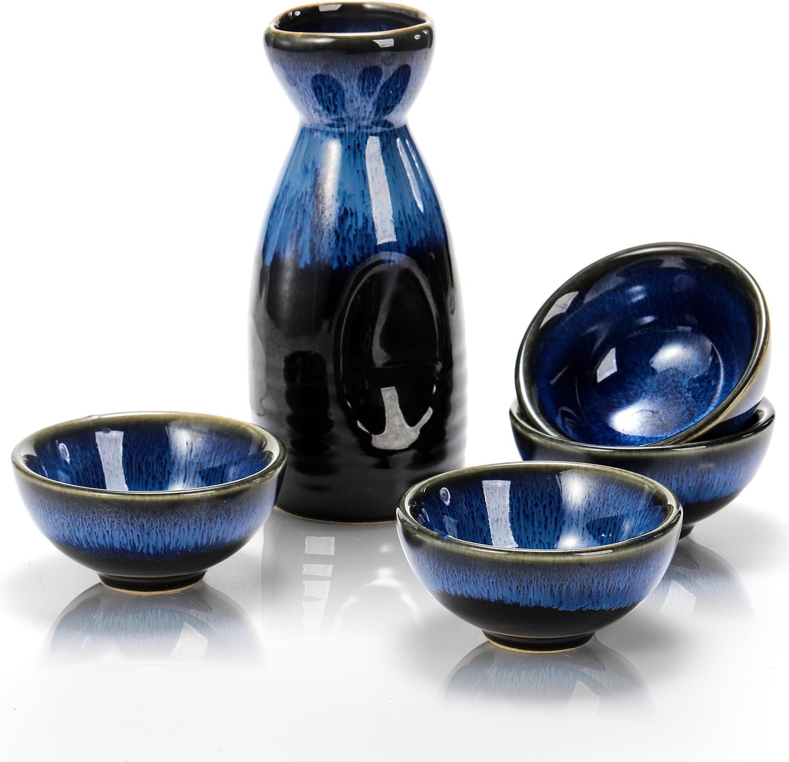 Amazon.com | Japanese Char-Inspired Sake Set - 25.3 fl oz Mino Ware ...