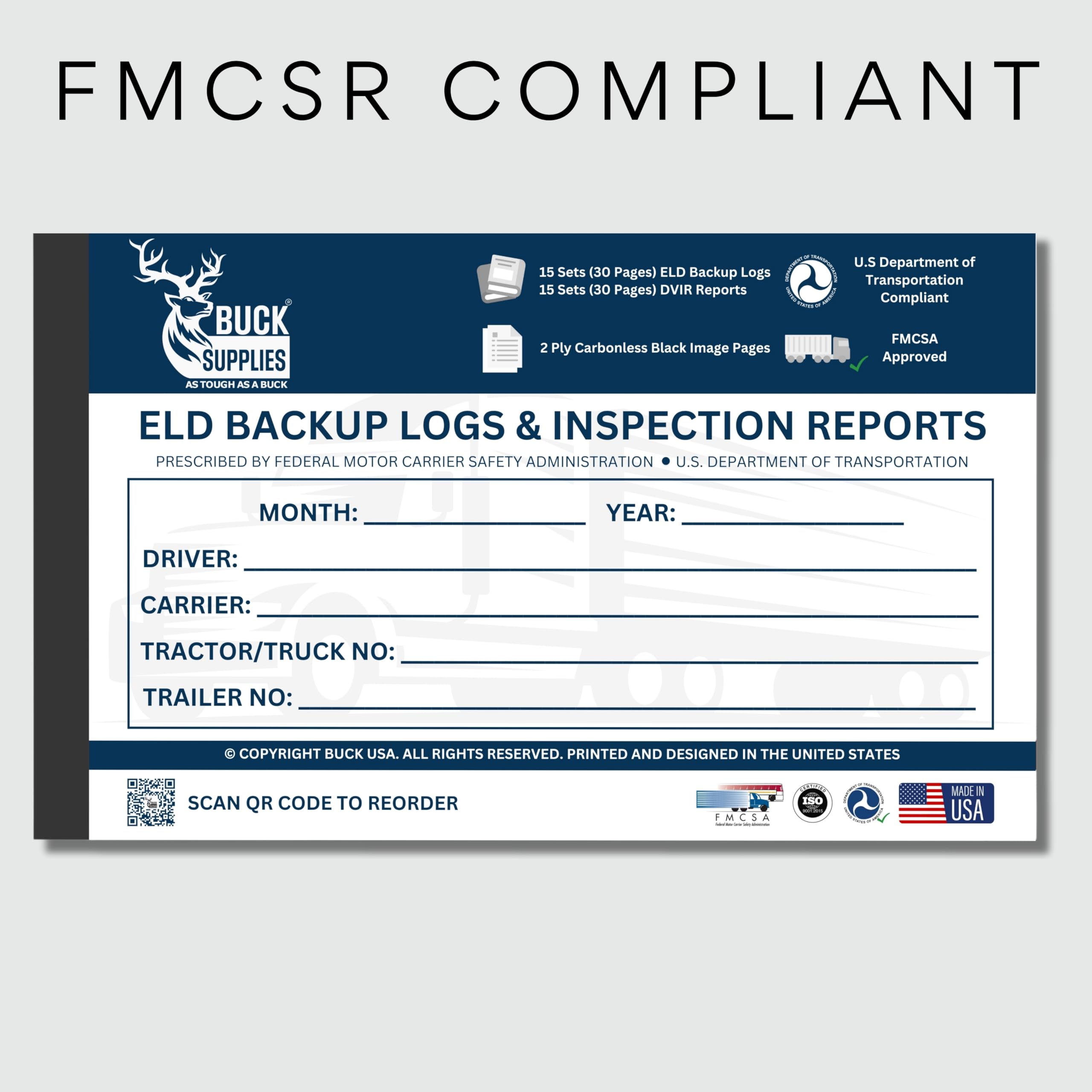 Snapklik.com : 50 Pack ELD Backup Driver Log Books For Truck Drivers