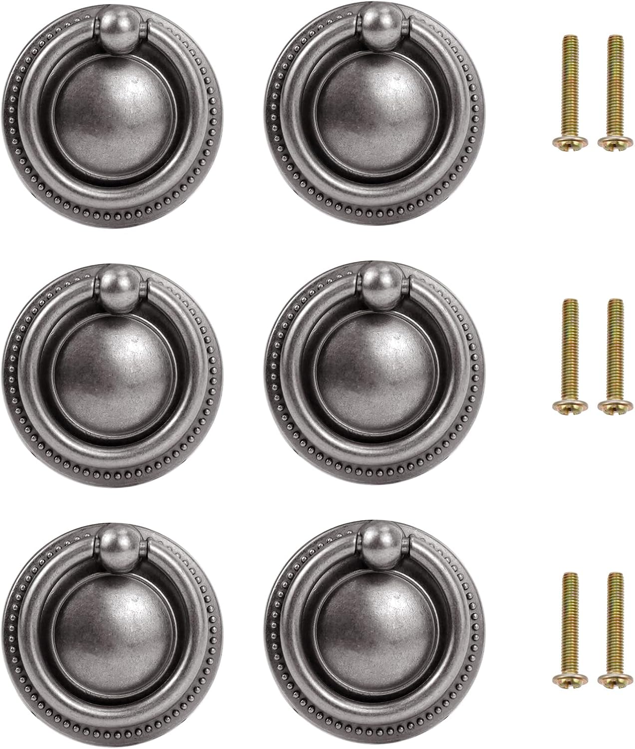 Amazon.com: Risbay Cabinet Knobs Drop Ring Drawer Pulls Round Dresser ...