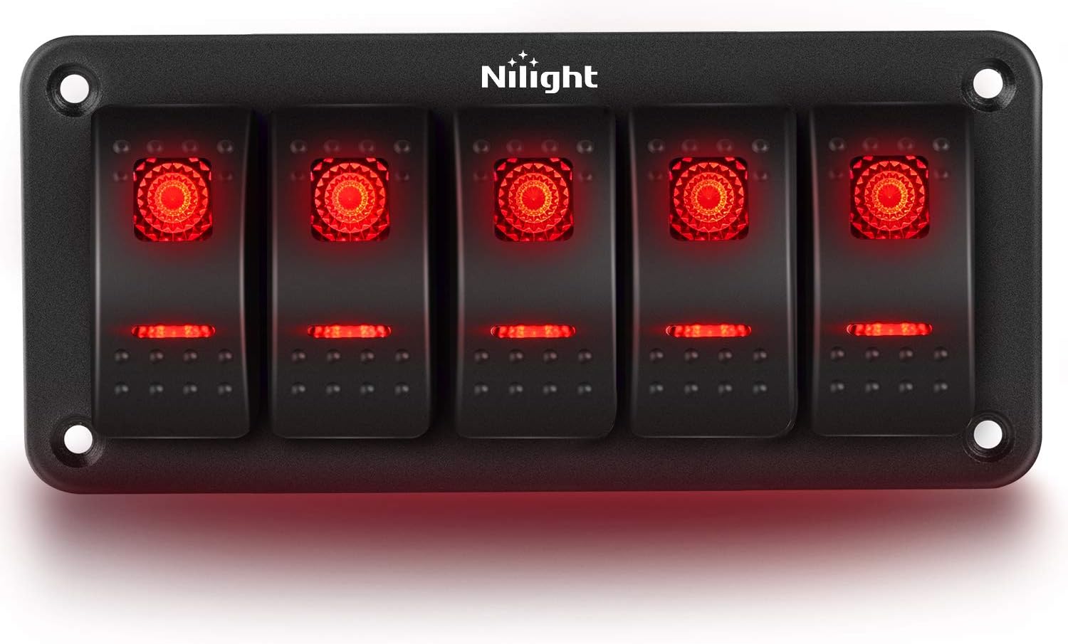 Amazon.com: Nilight 5 Gang Rocker Switch Panel 5Pin On Off Toggle ...
