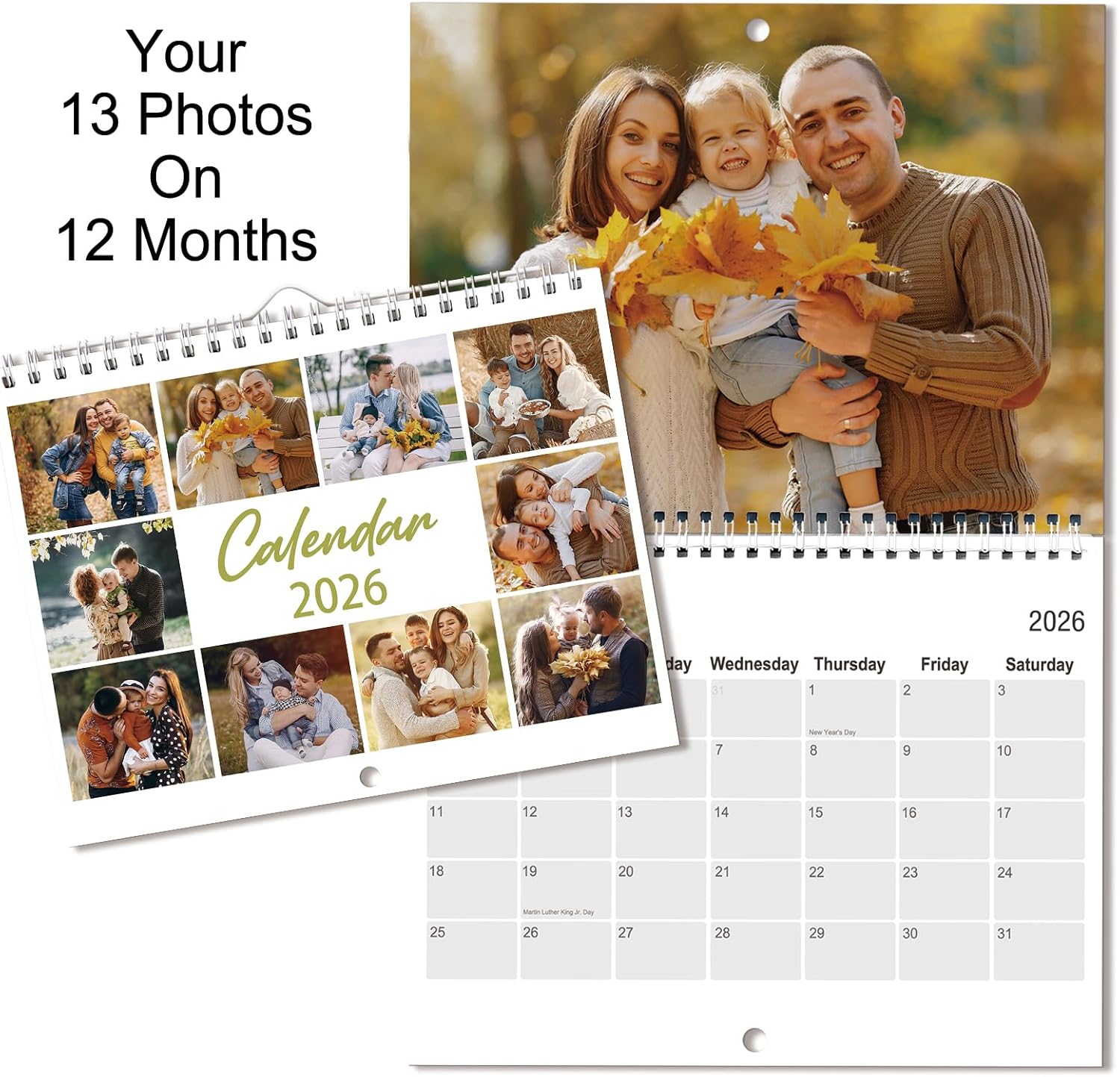 Amazon.com: Custom Personalized Photo Calendar 2026 Customized Print Your Memories Pictures Make ...