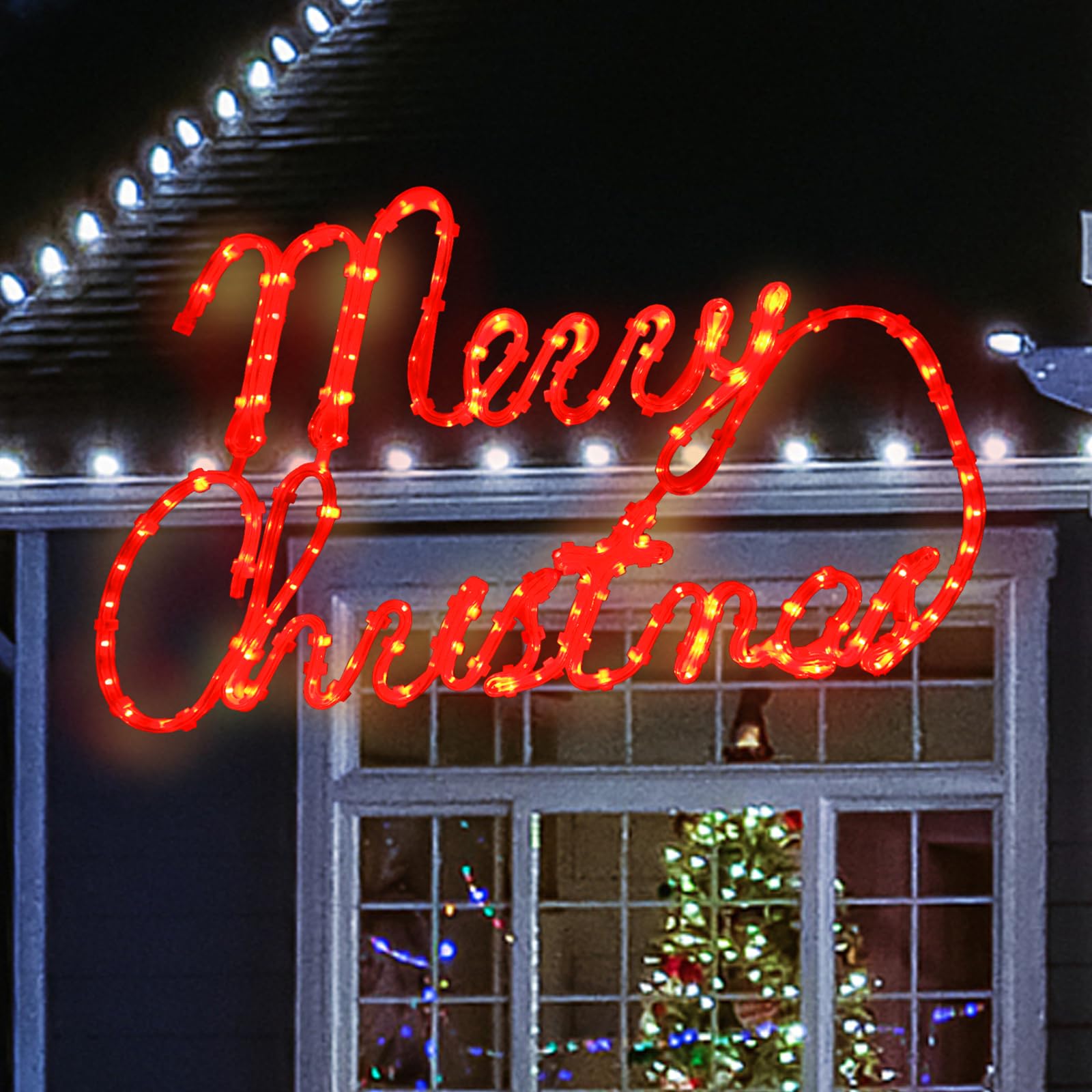 Merry Christmas Lighted Sign For Roof