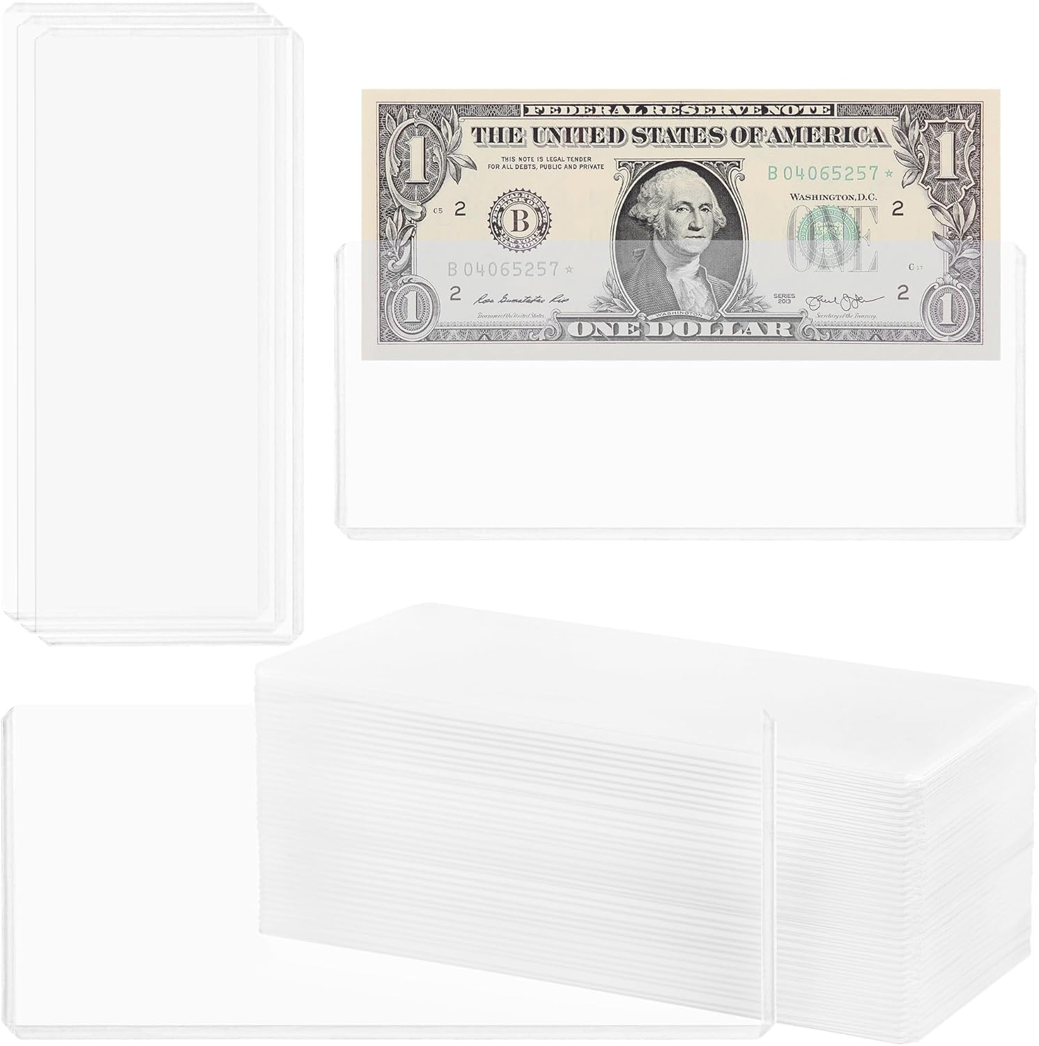 Amazon.com: 40PCS Clear Banknote Holders - Top-Load Hard Bill Currency ...