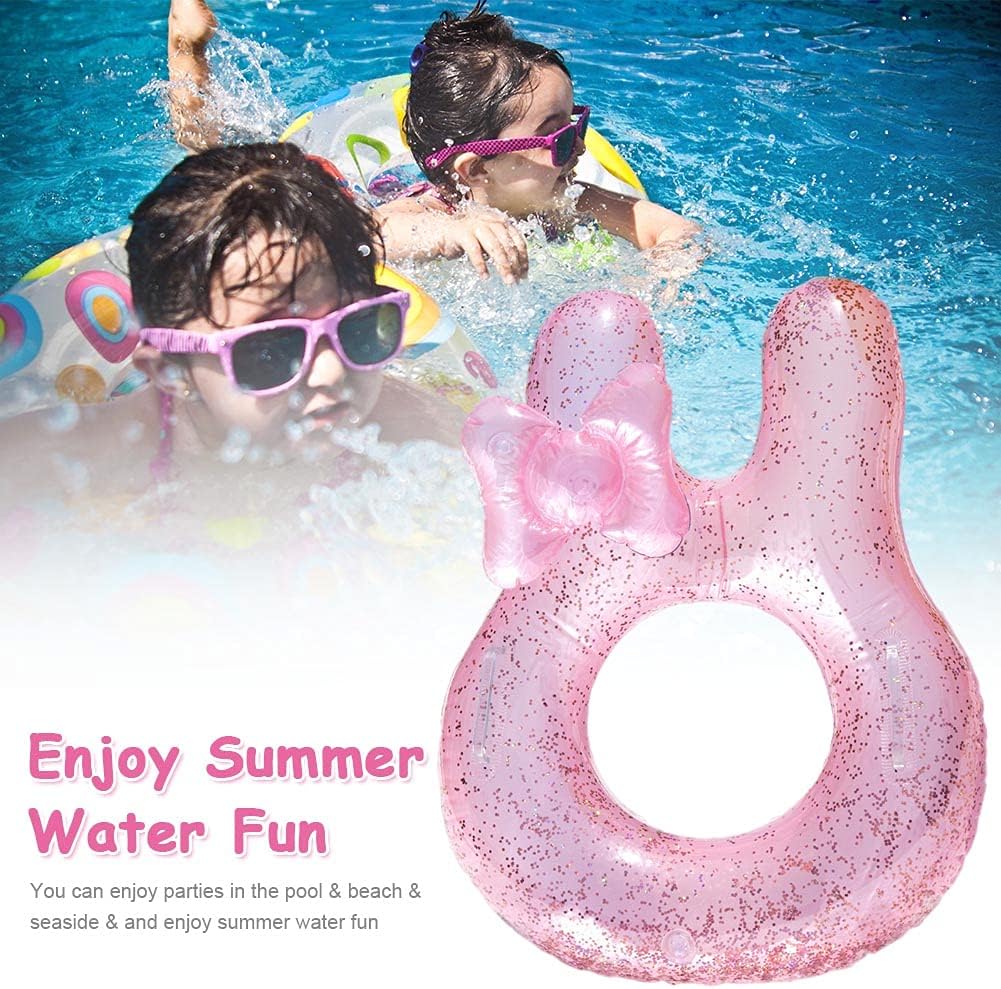 Shiny bunny Swim Ring for Kids Inflatable Durable Pool Float Summer ...