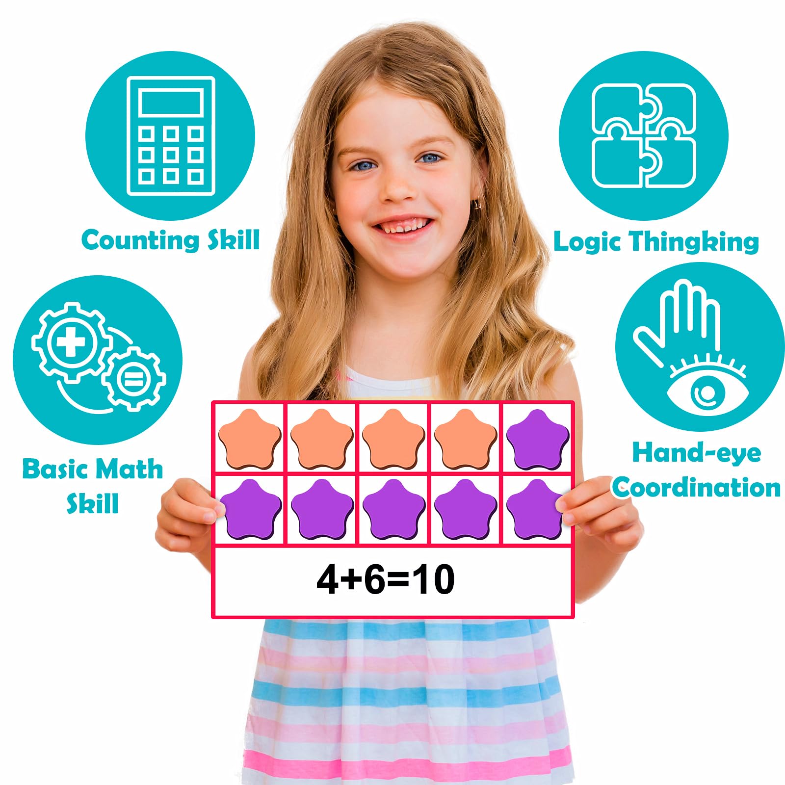 Snapklik.com : Magnetic Ten Frame Set, Math Manipulative EVA Number ...