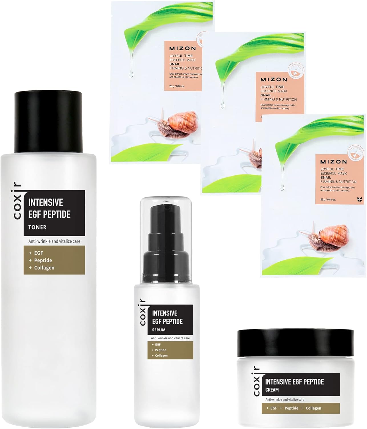 Set Skincare Coreana Donna Antirughe 35 +, Tonico Viso Idratante, Siero ...