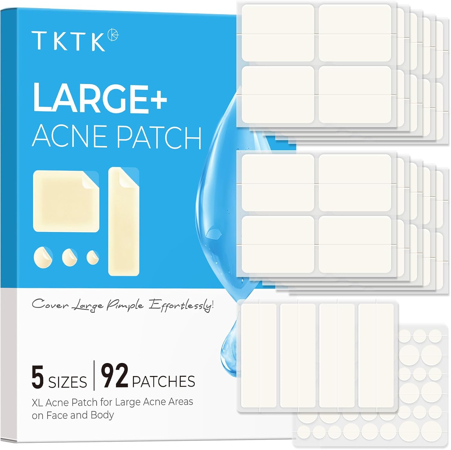 Amazon.com: TKTK Large Pimple Patches (5 Sizes, 92 Patches ...