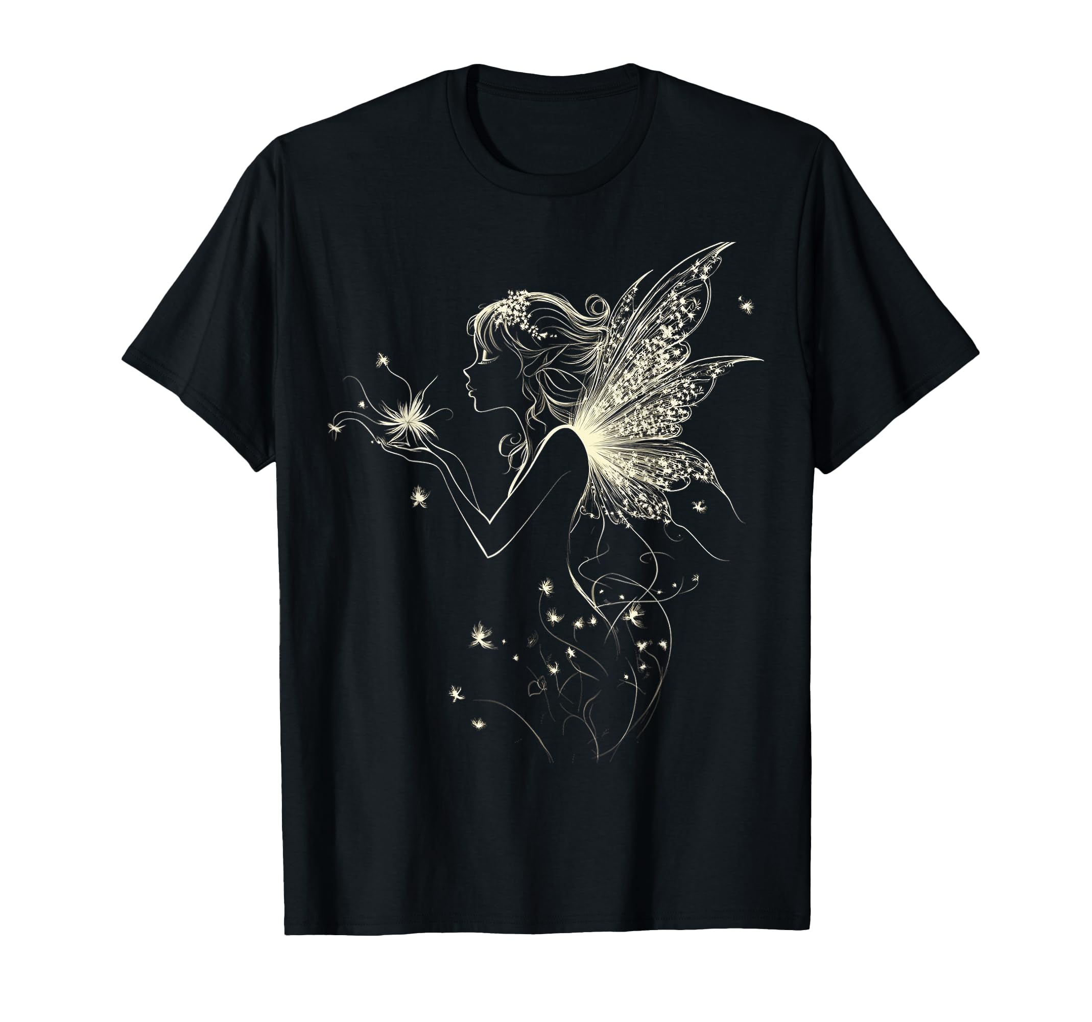 Amazon.com: Fairy Mythical Motif Fantasy Illustration Fairy T-Shirt ...