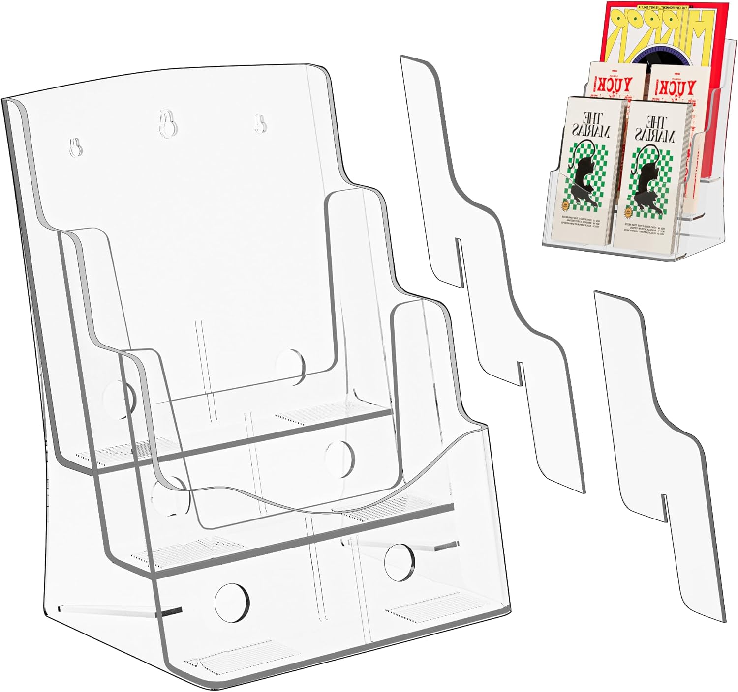 Amazon.com: danoni Acrylic Brochure Holder 8.5 x 11 inch, 3 Tier with ...