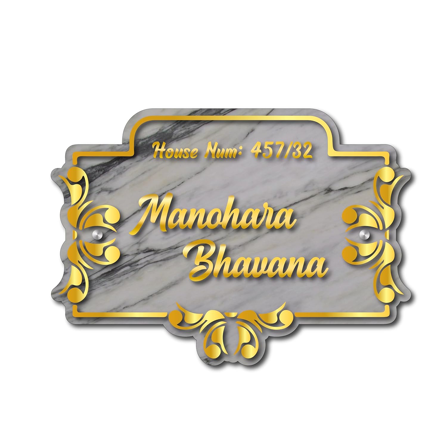 Welcomewallz Marble Name Plate For Home Entrance | Customized ...