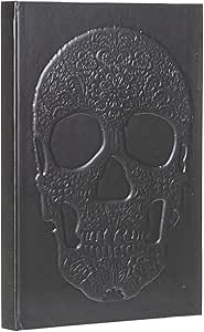 Amazon.com: Pacific Giftware Black Floral Skull Embossed Hard Cover ...
