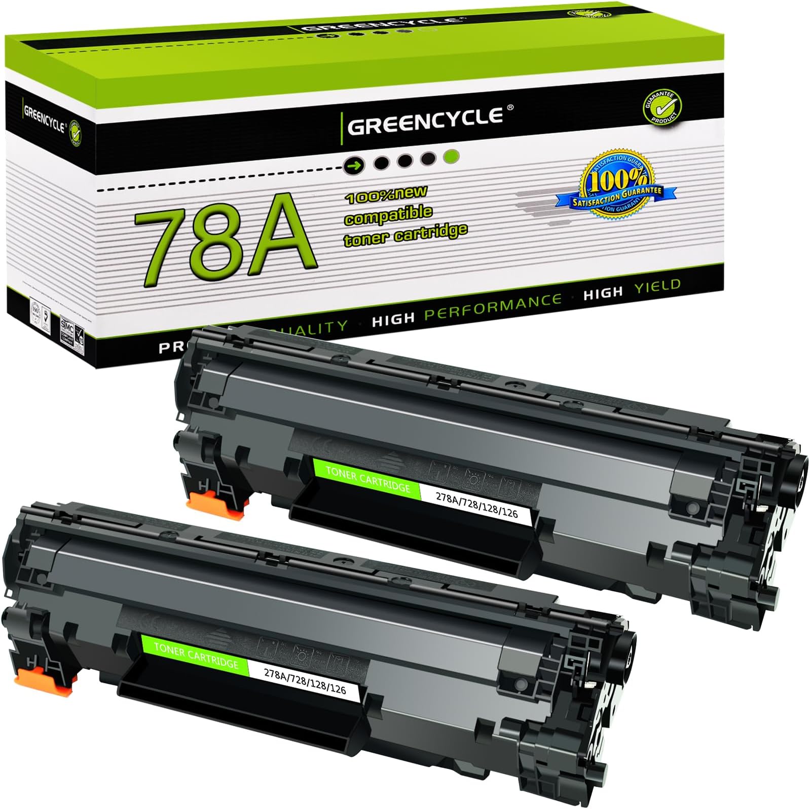 Amazon.com: (with Chip) 78A Black Toner Cartridges, Pack of 2, CE278D ...