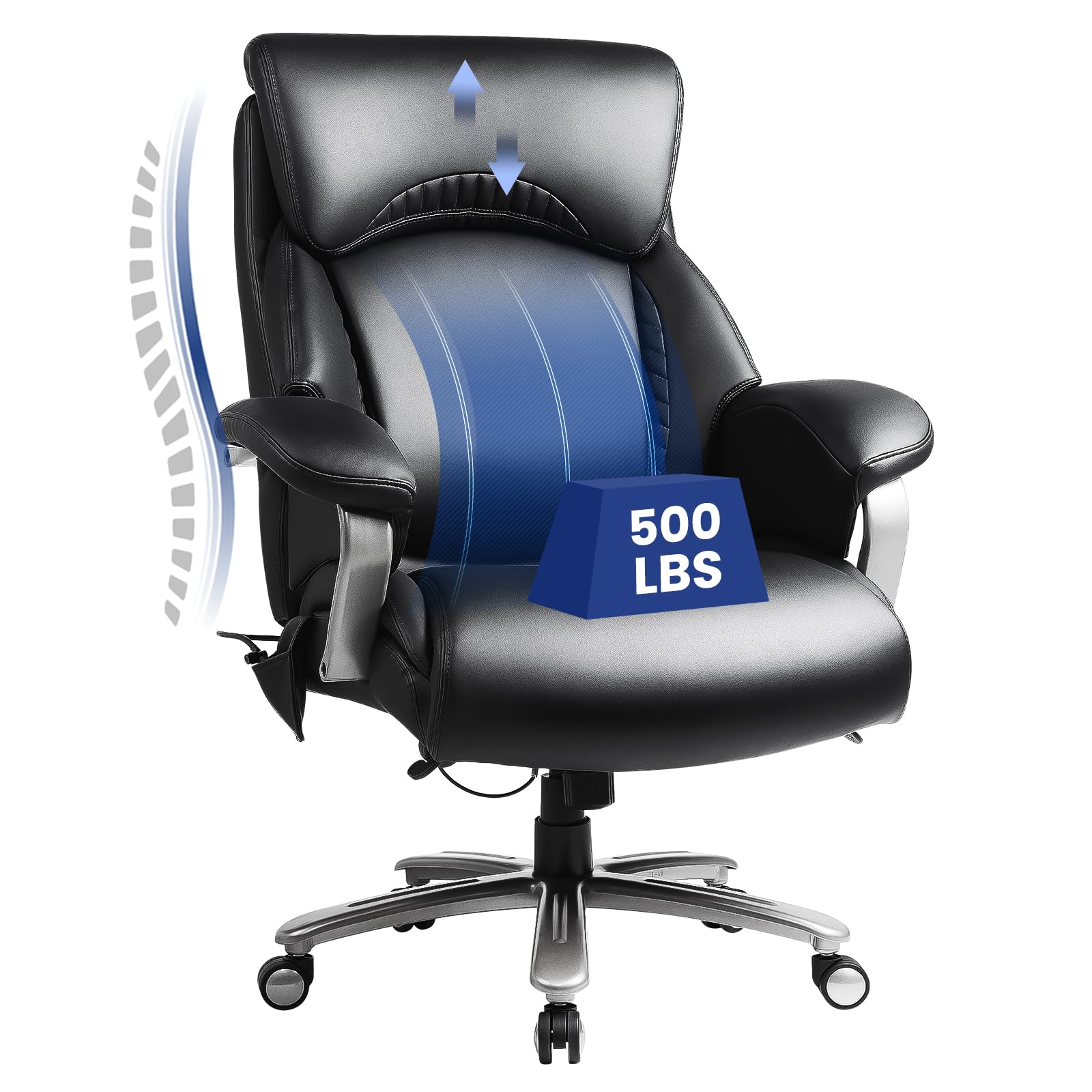 Amazon.com: COLAMY Office Chair Big and Tall 500lbs-Heavy Duty ...