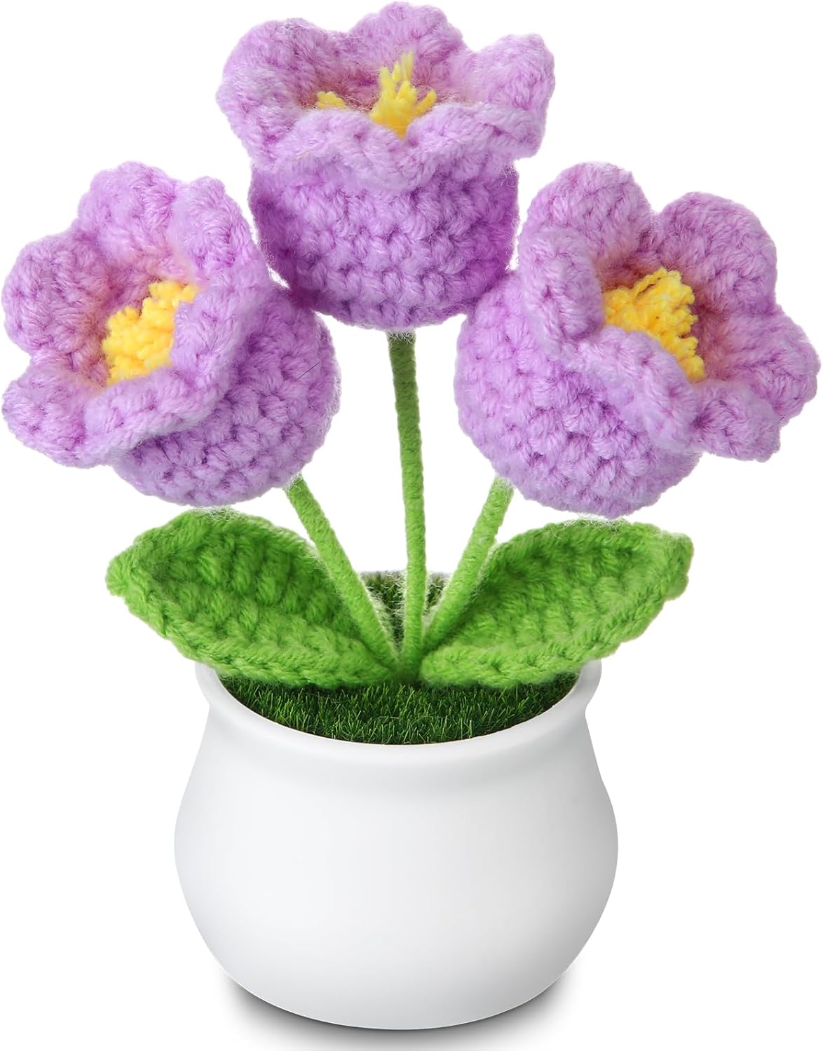 Amazon.com: Vbepos Crochet Flowers Bouquet for Home Office Desk ...