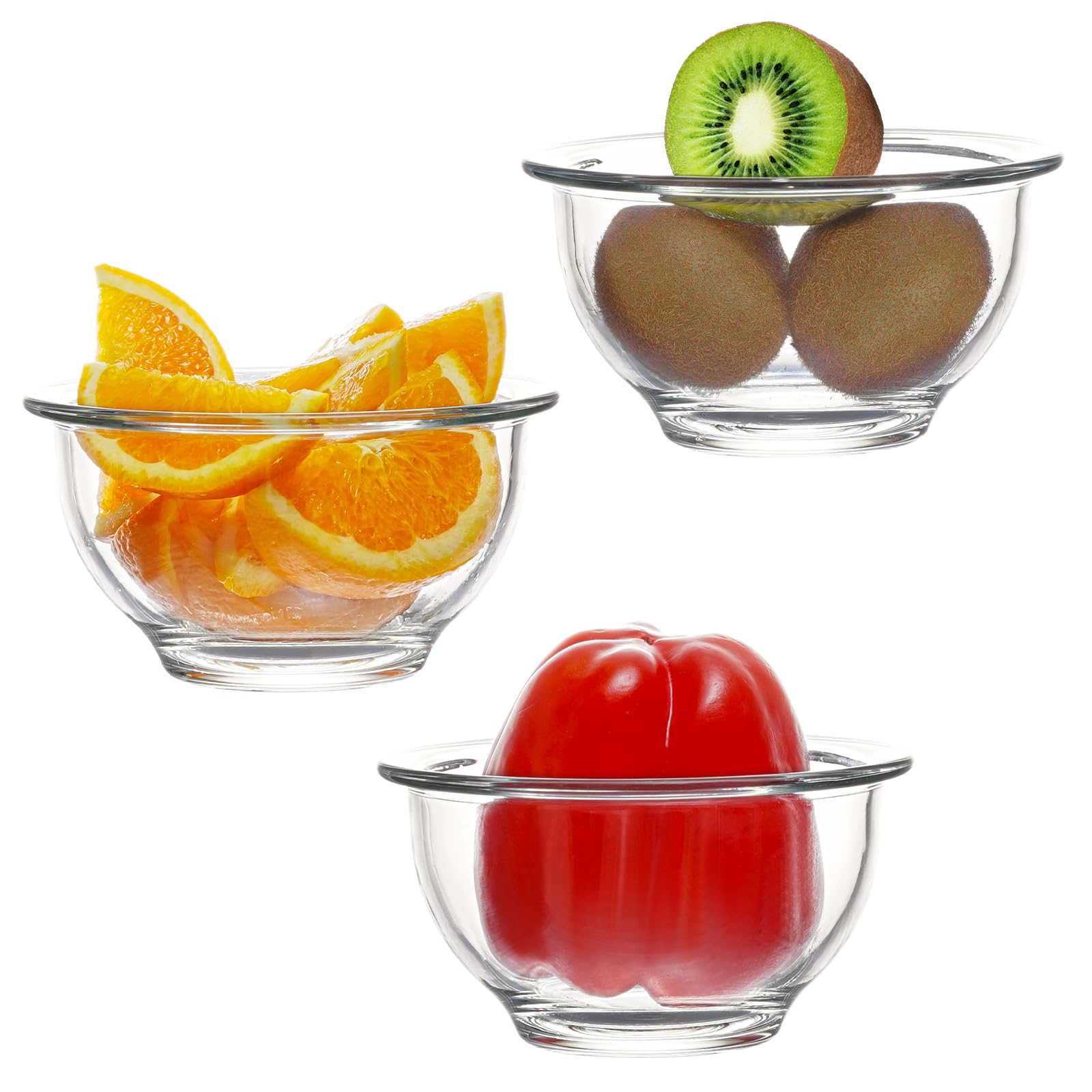 Snapklik.com : 4.5 Inch Small Glass Bowls Set Of 3, 16.5oz Glass Prep ...