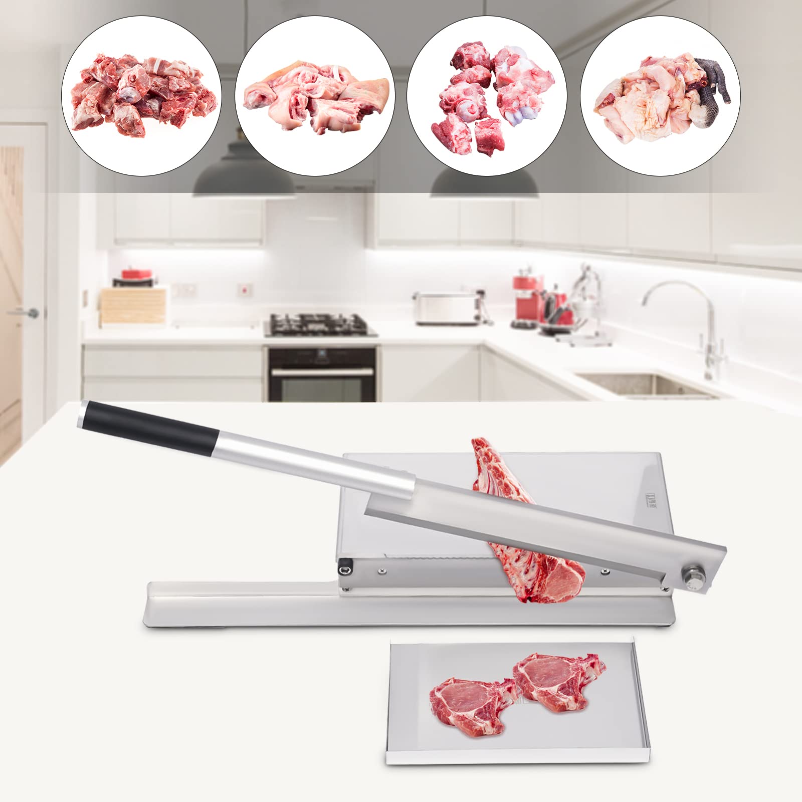 Snapklik.com : Manual Meat Bone Cutter Frozen Slicer Saw Cut Machine ...