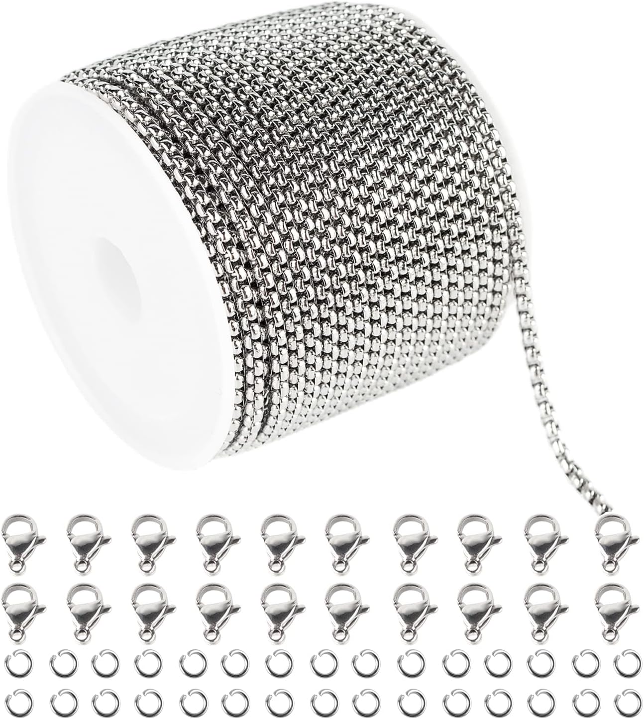 Amazon.com: UMAOKANG 32.8 Feet/Roll Silver Stainless Steel Rolo Box ...