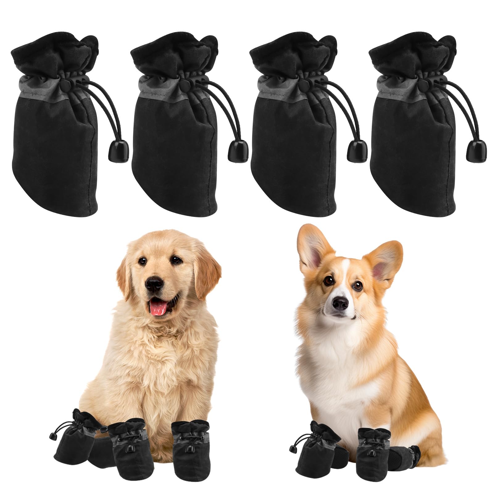 Waterproof Dog Boots, 2 Pairs Dog Shoes Dog Socks Dog Paw Protector for ...