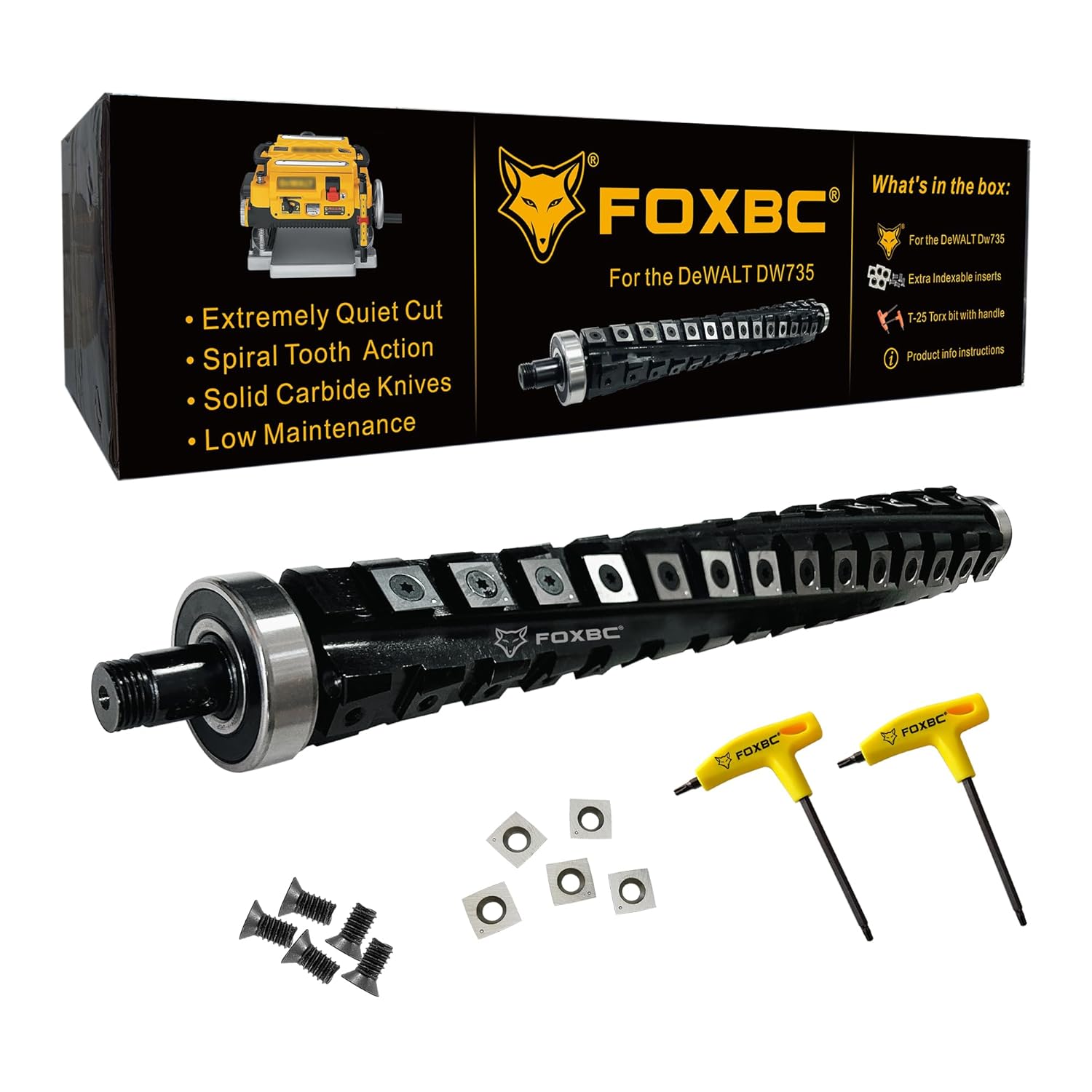 FOXBC 13 Inch Spiral Helical Cutterhead for DeWalt DW735 DW735X Planer : Amazon.ca: Tools & Home ...