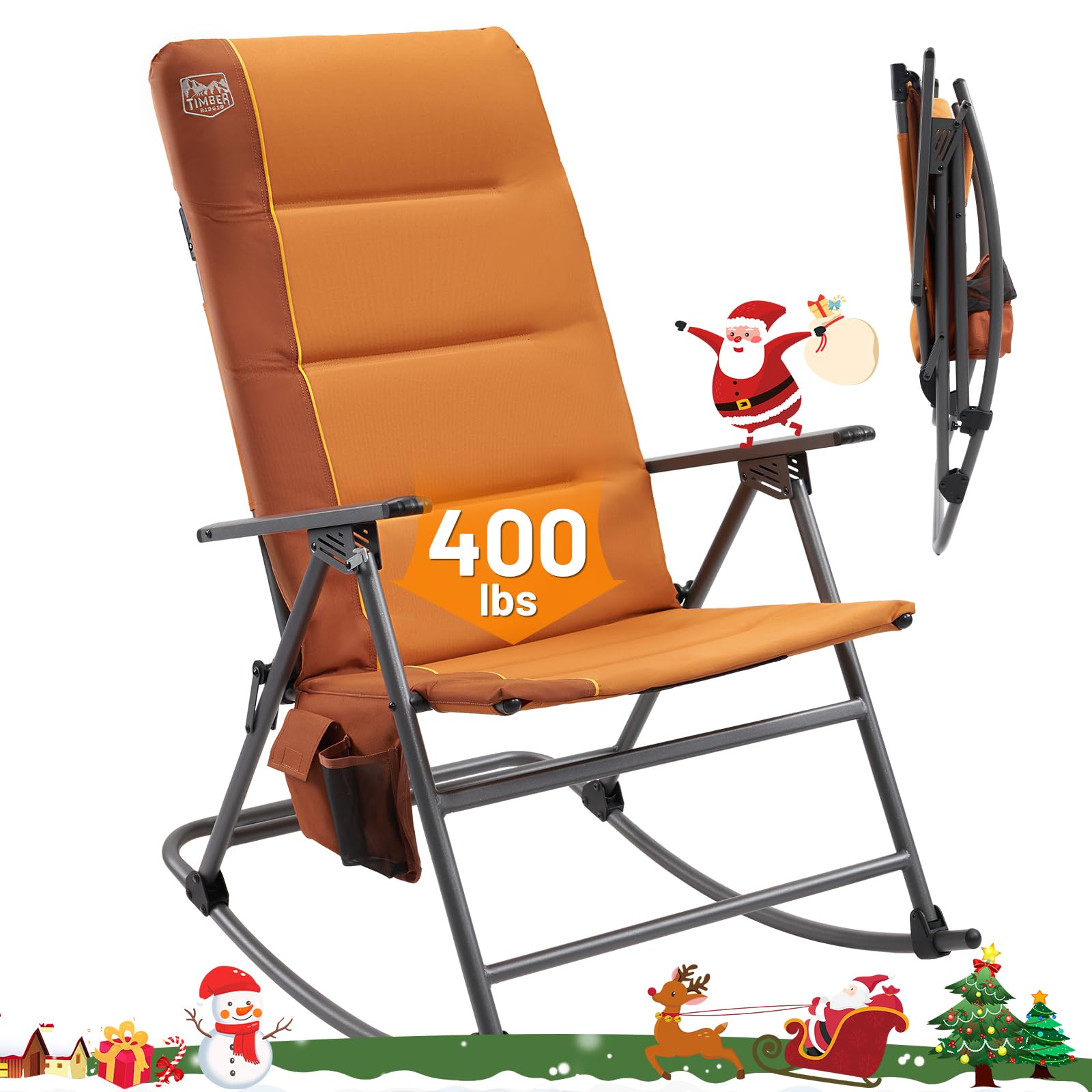 Amazon.com: TIMBER RIDGE High Back Oversized Folding Rocking Camping ...