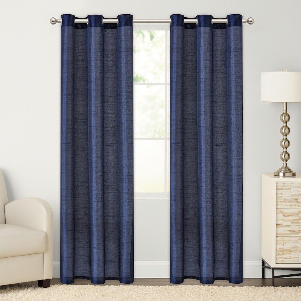 Amazon.com: Ruthy's Textile 2 - Piece Semi Sheer Faux Silk Grommet ...