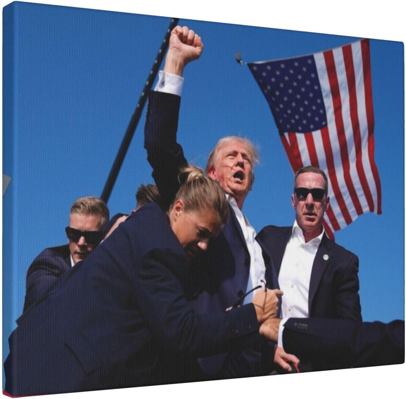 Amazon.com: TRUMP AMERICAN FLAG RALLY SHOOTING GLOSSY POSTER PICTURE ...