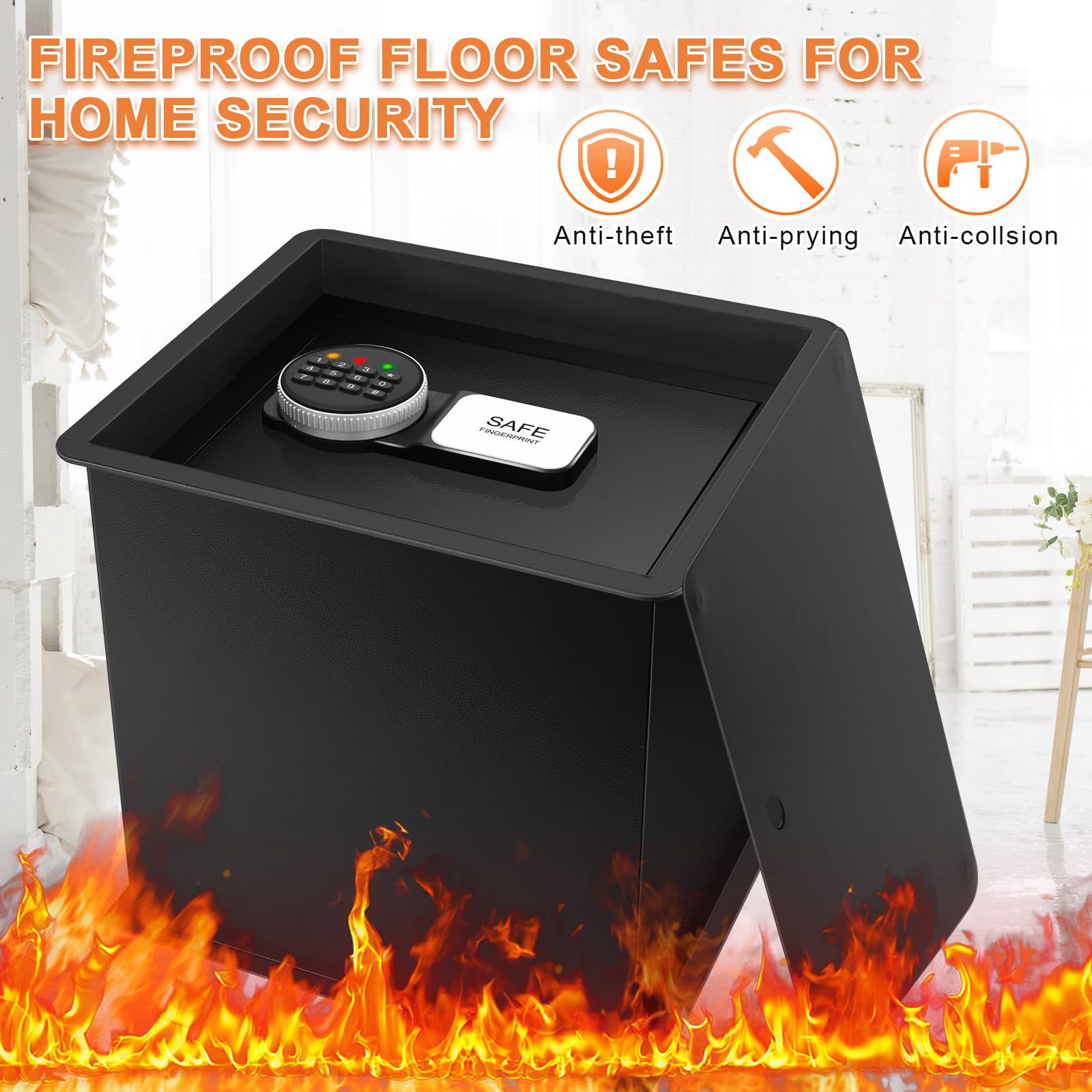 Floor Safes for Home Fire and Waterproof, Fireproof In Ground Safe for ...