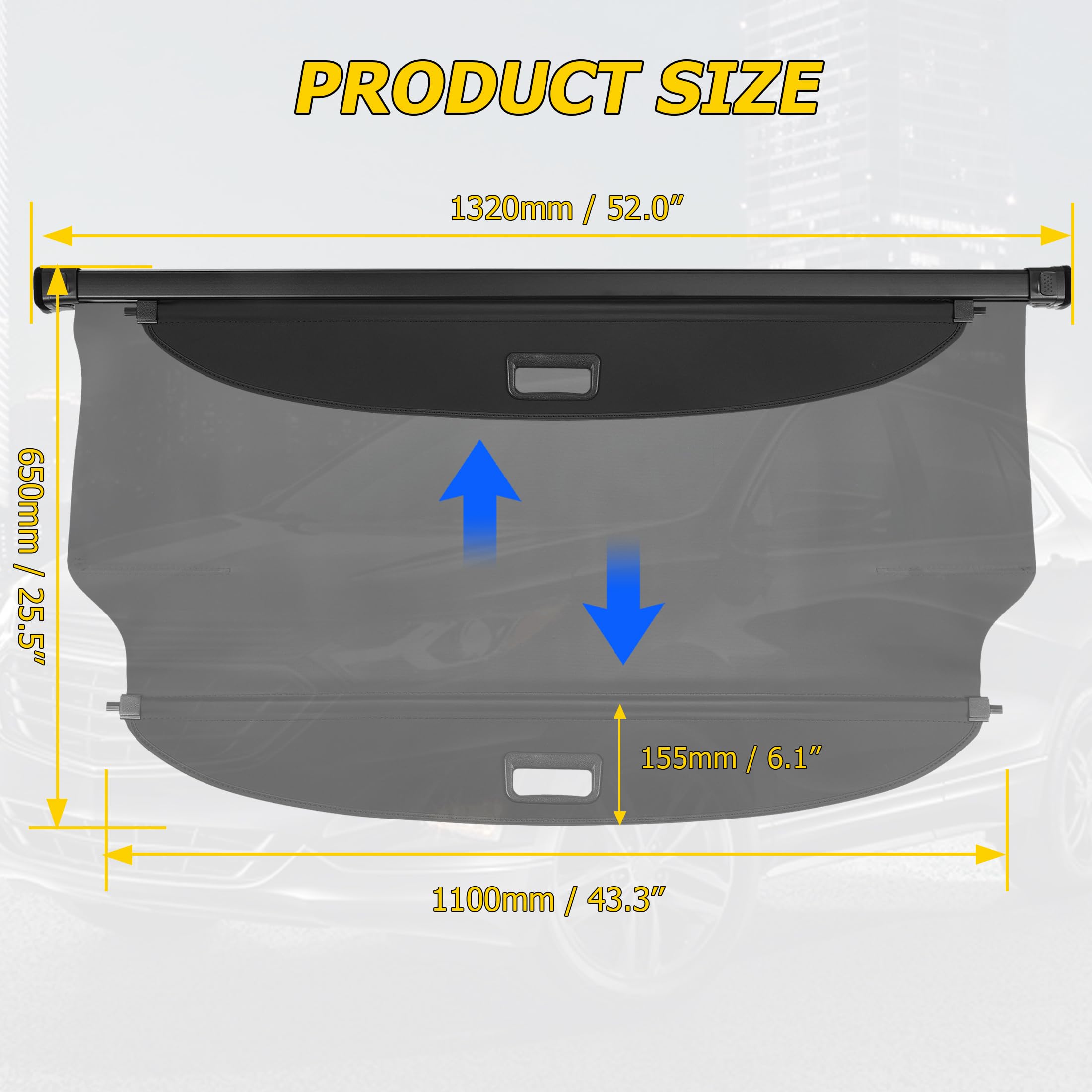 Snapklik.com : Retractable Cargo Cover For Chevy Chevrolet Equinox GMC ...