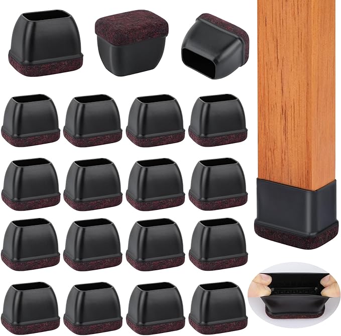 16 Pcs Rectangle Chair Leg Floor Protectors, Silicone Chair Leg ...