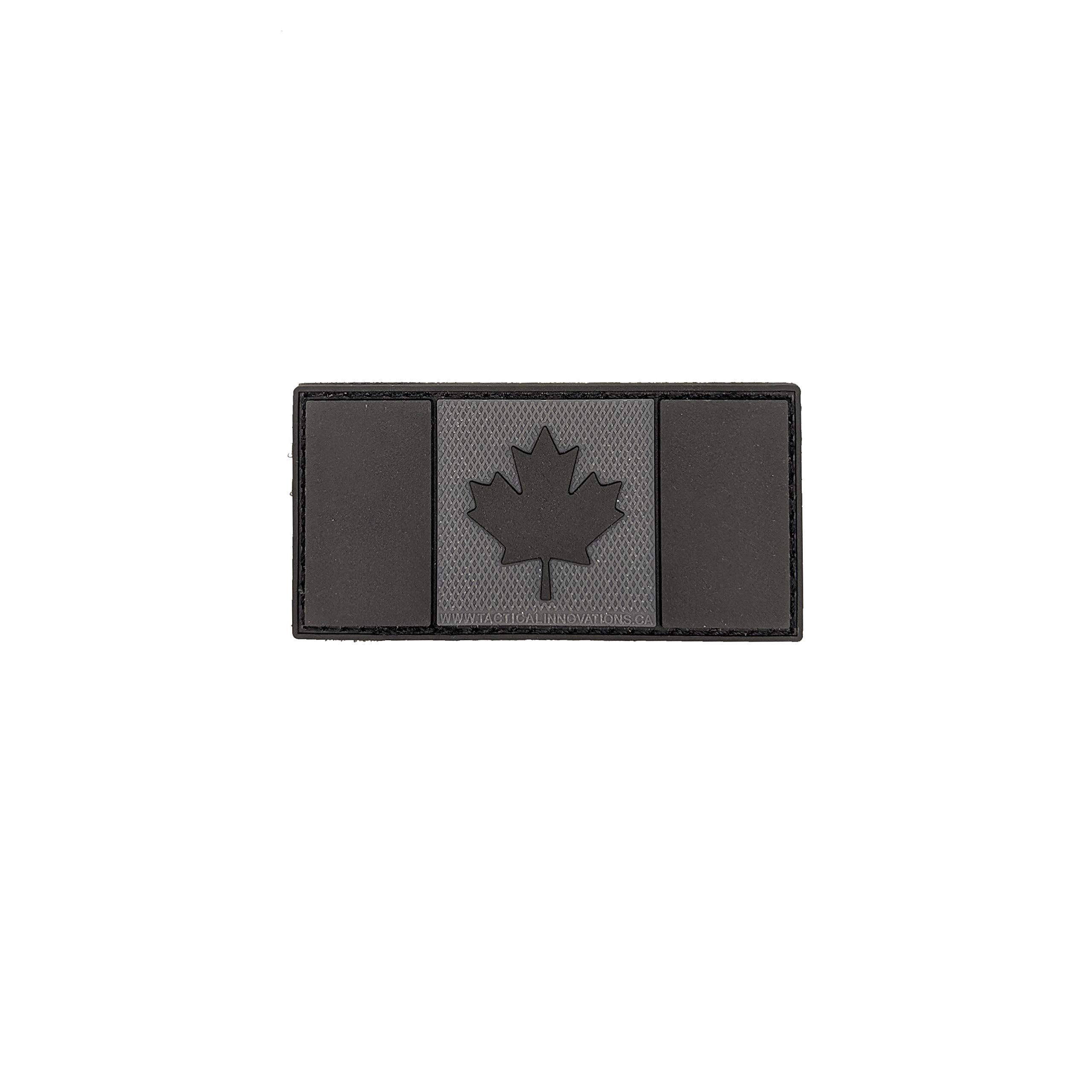 PVC Morale Patch - Canadian Flag - Black/Grey 1.5"x3"F : Amazon.ca ...