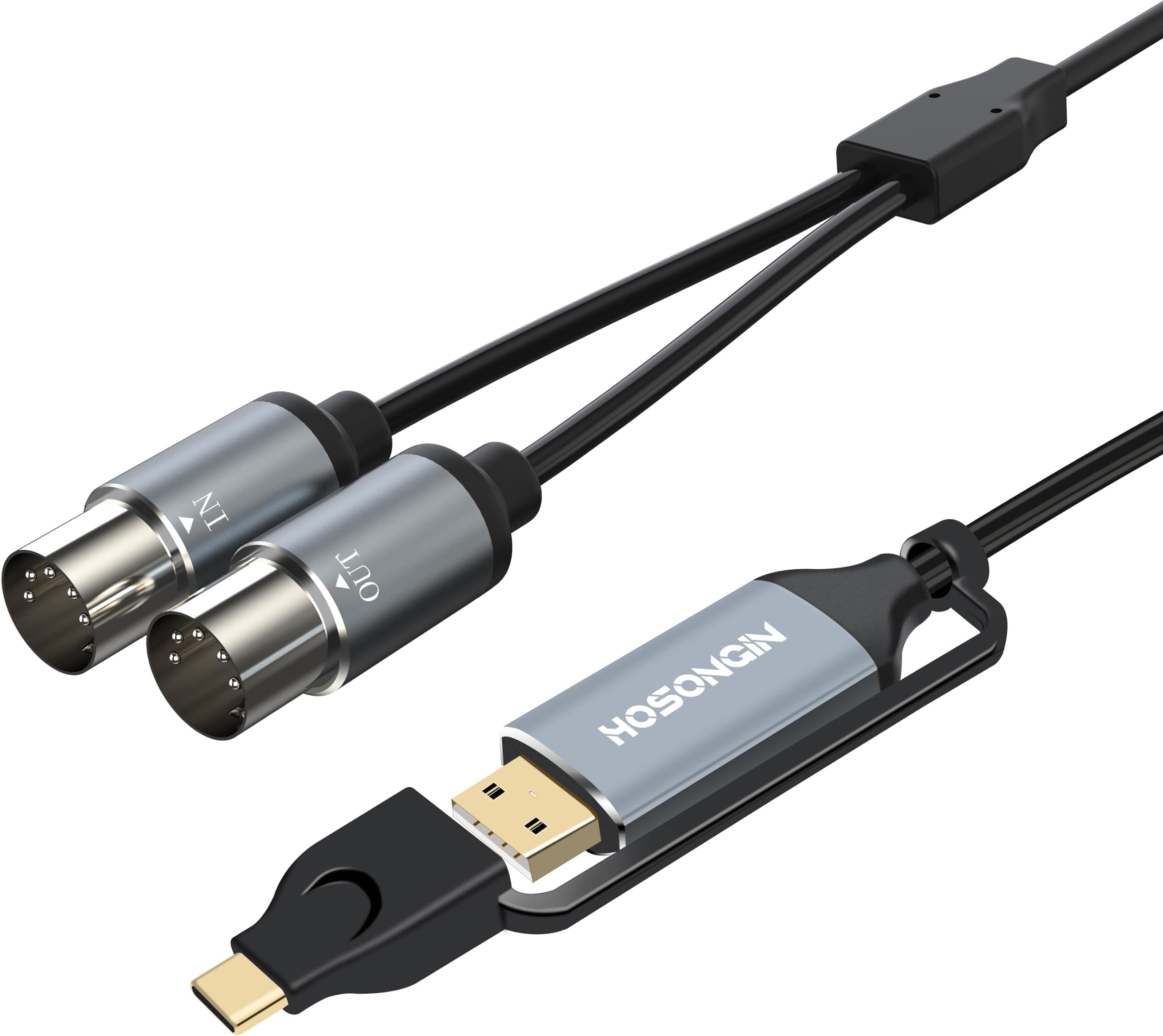 Amazon.com: HOSONGIN MIDI Cable, MIDI to USB C Cable, 6 Feet Type C to ...
