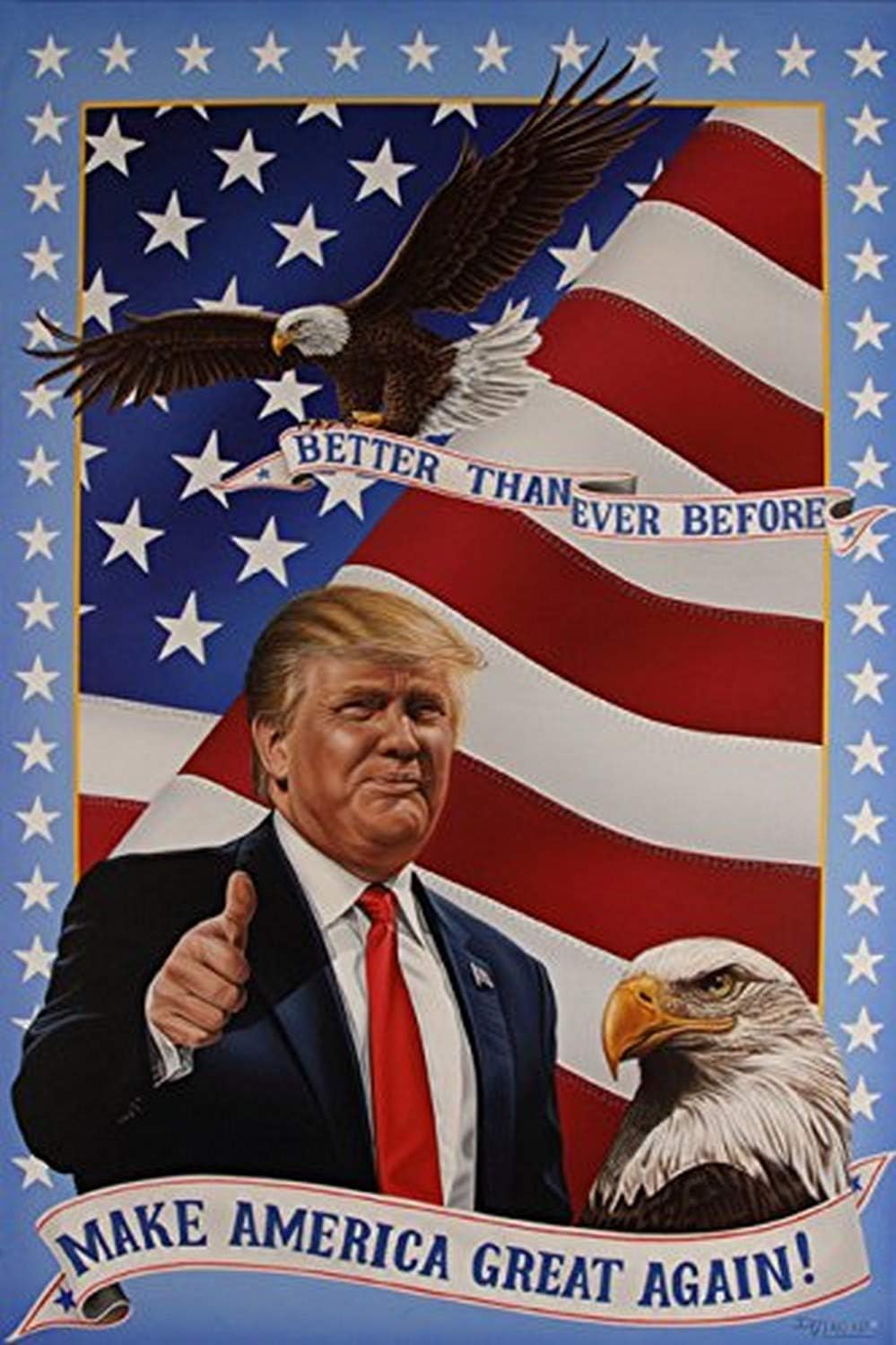 Amazon.com: buyartforless CAN DV036 18x12x1.5 GWrap Canvas Trump Make ...