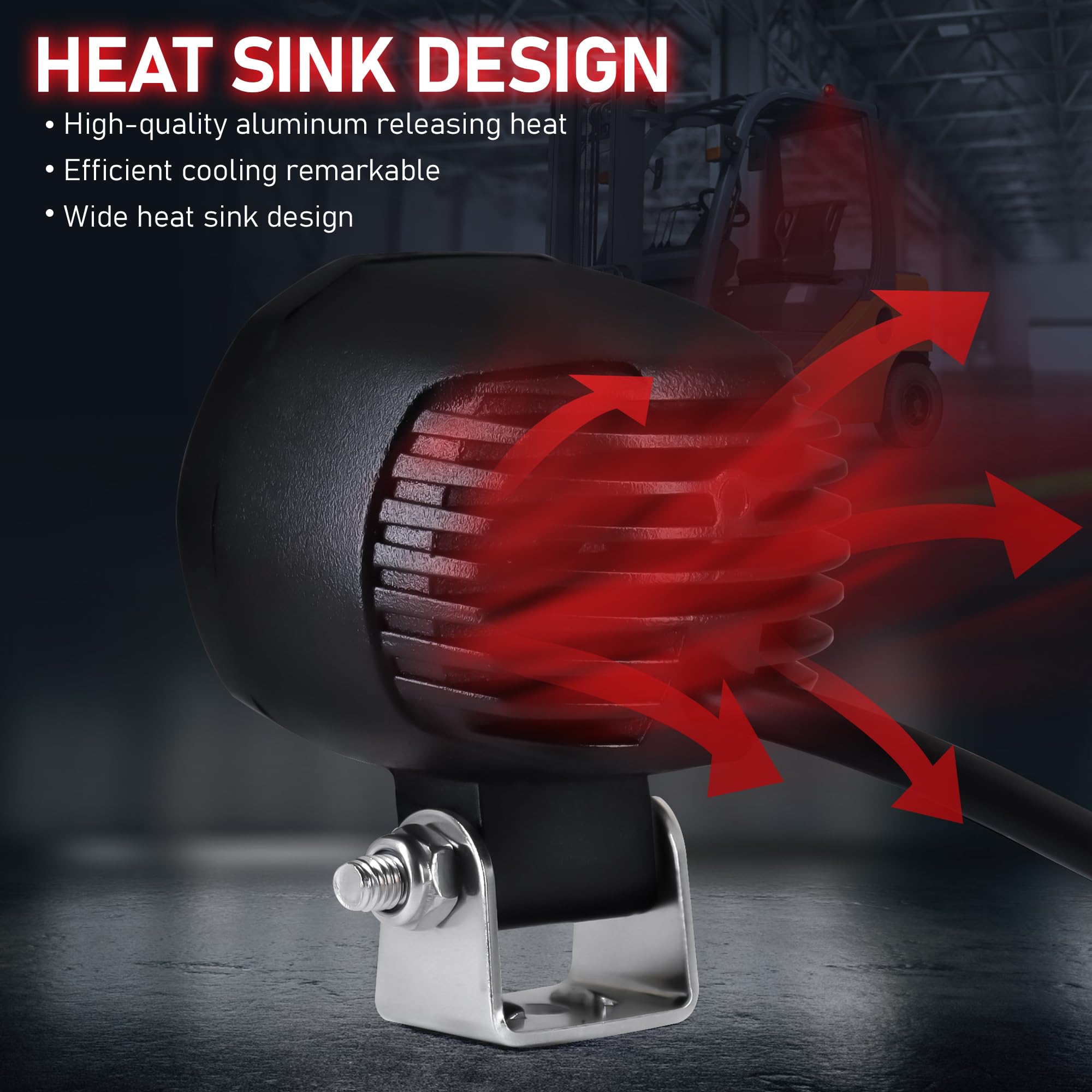 Snapklik.com : eTzone LED Forklift Light 1000LM Red Warehouse ...