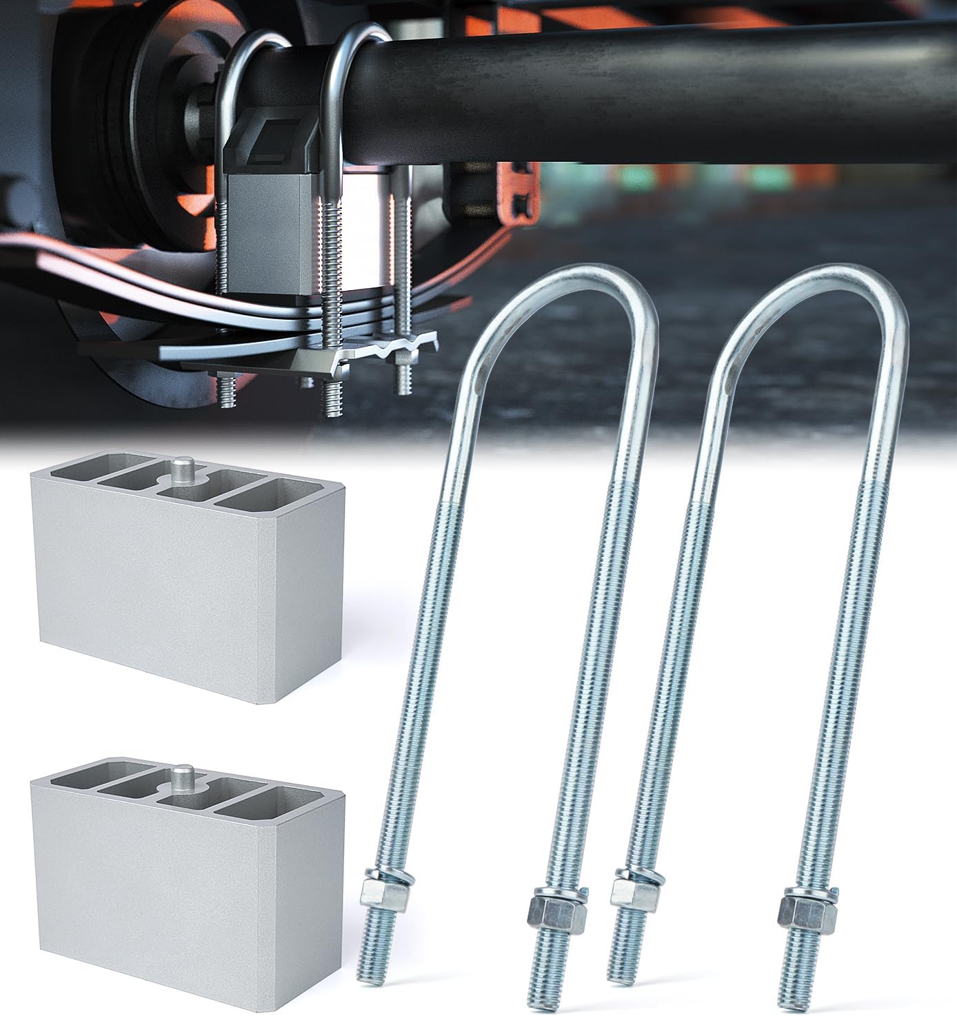 Amazon.com: Lupar Universal Leaf Spring Lowering Block Kit, Heavy Duty ...