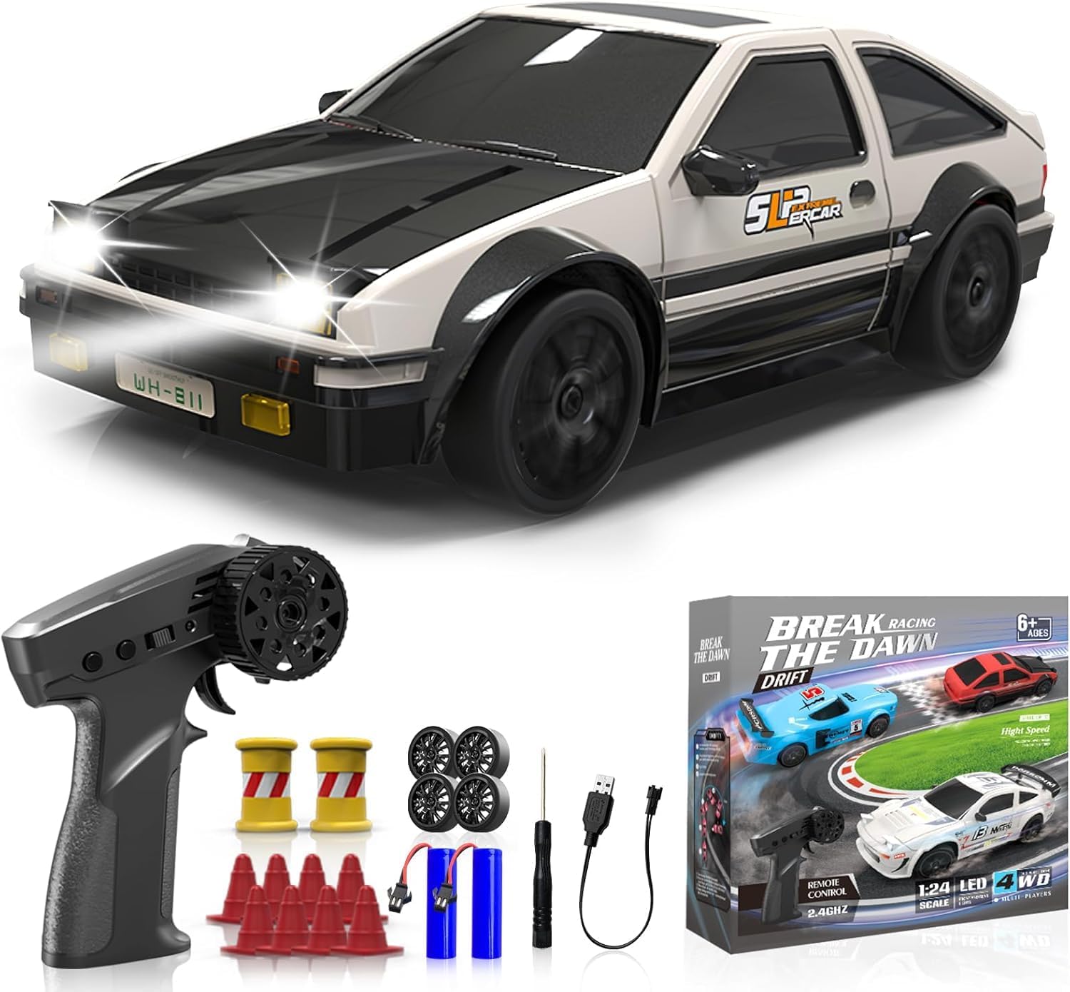 Beauenty Remote Control Car, 1/24 RC Drift Car, 2.4Ghz 17KM/H High ...