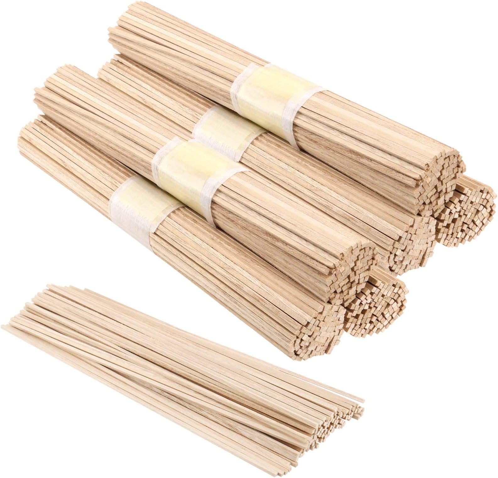 SINJEUN 300 Pieces Square Wood Sticks, Wood Square Dowel Rods Balsa ...