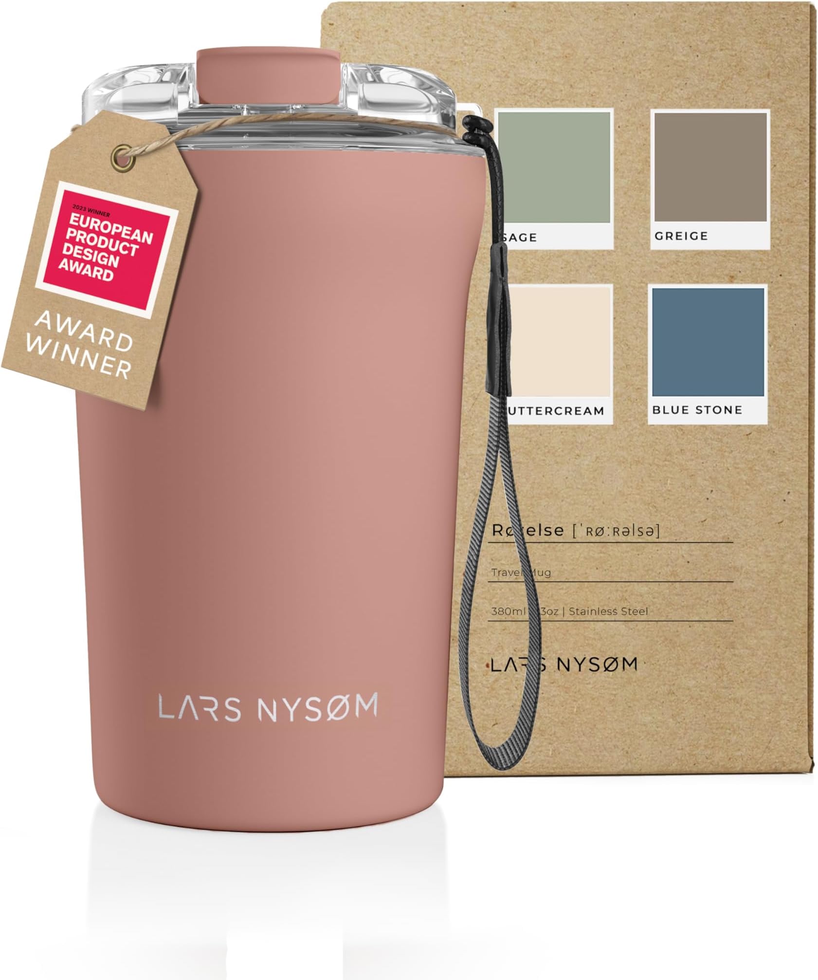Amazon.com: LARS NYSØM Thermo Coffee Mug-to-go with Strap 17oz | Travel ...
